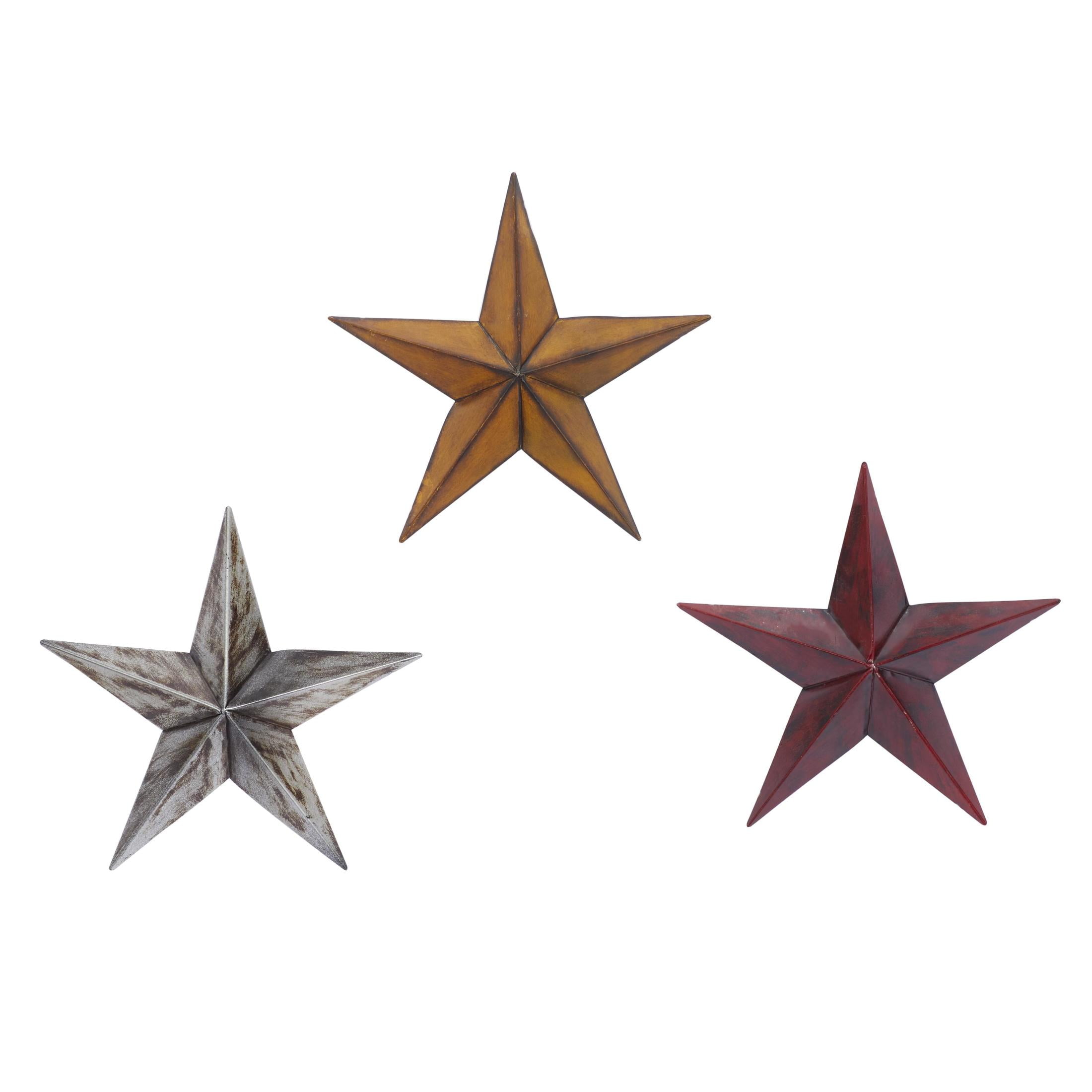 DecMode Multi Colored Metal Star Wall Decor - Rustic Style - Walmart.com