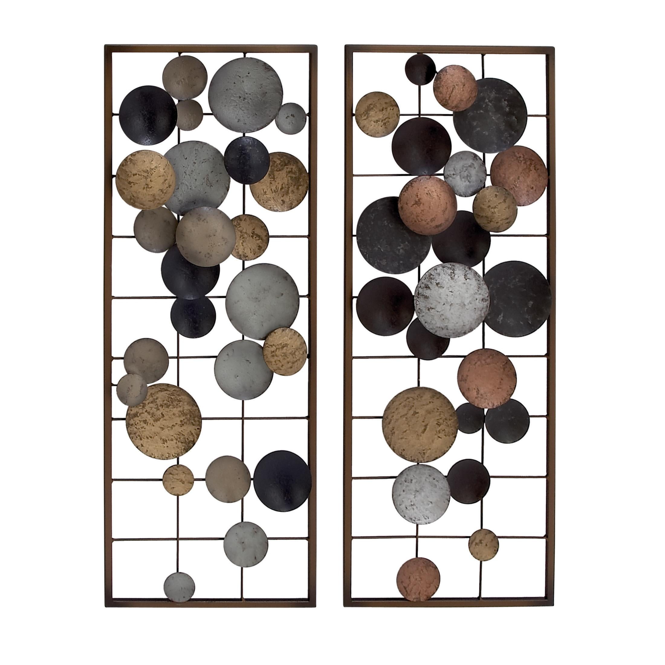 DecMode Multi Colored Metal Overlapping Round Cutouts Geometric Wall ...