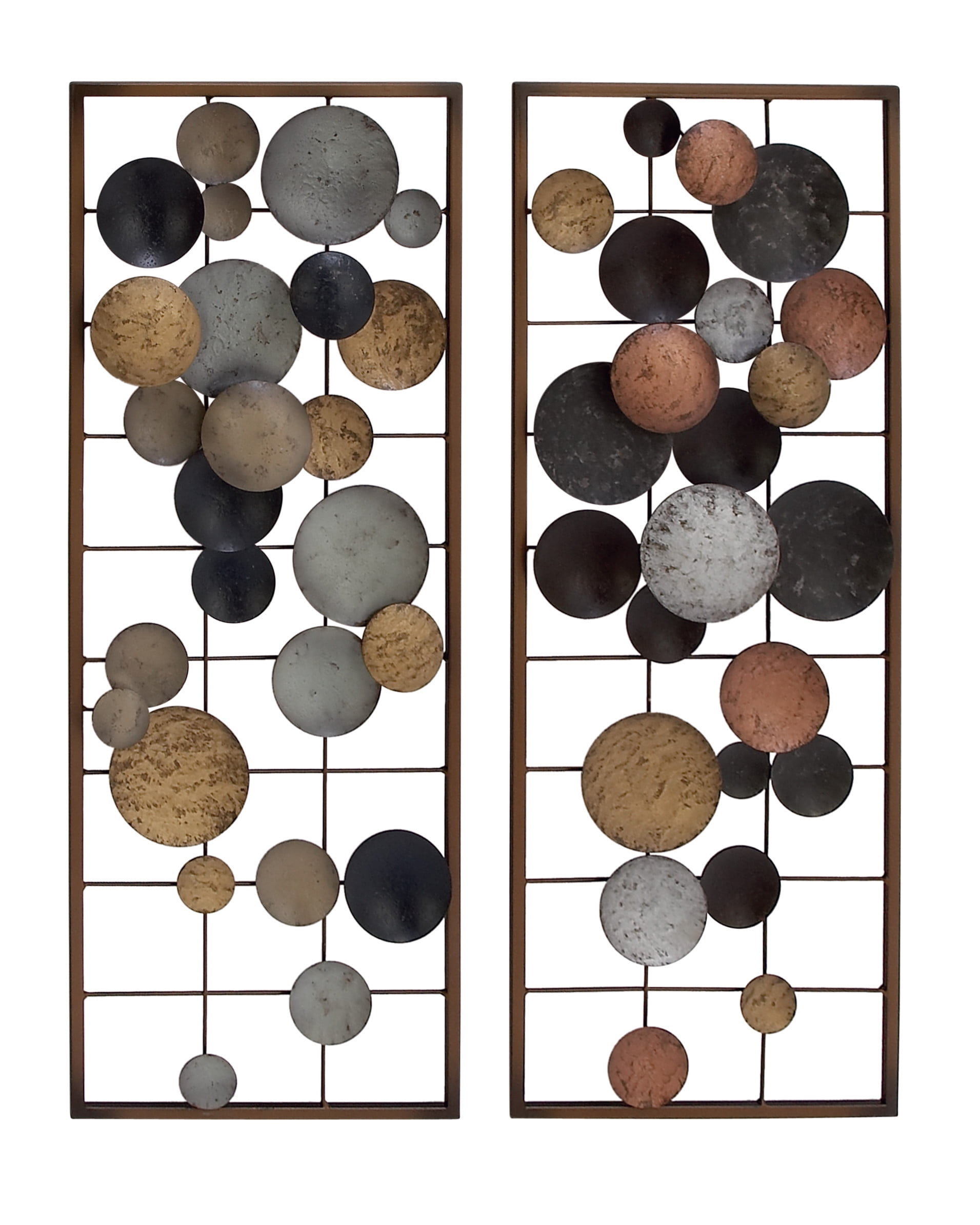 DecMode Multi Colored Metal Overlapping Round Cutouts Geometric Wall ...