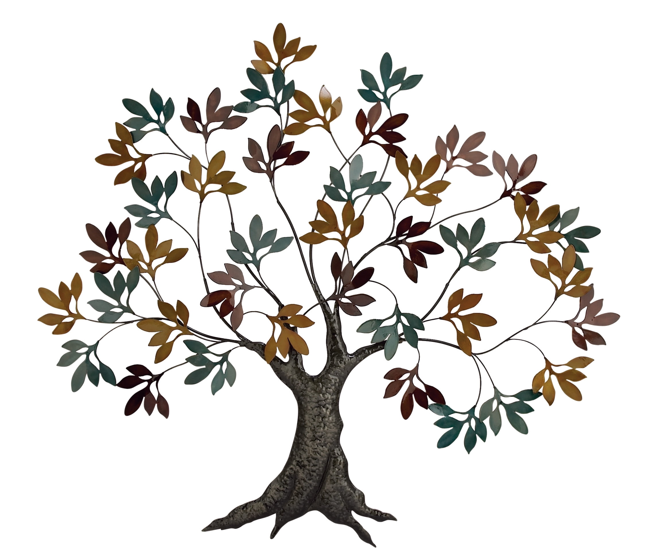 DecMode Multi Colored Metal Tree Wall Decor with Leaf Detail - Walmart.com