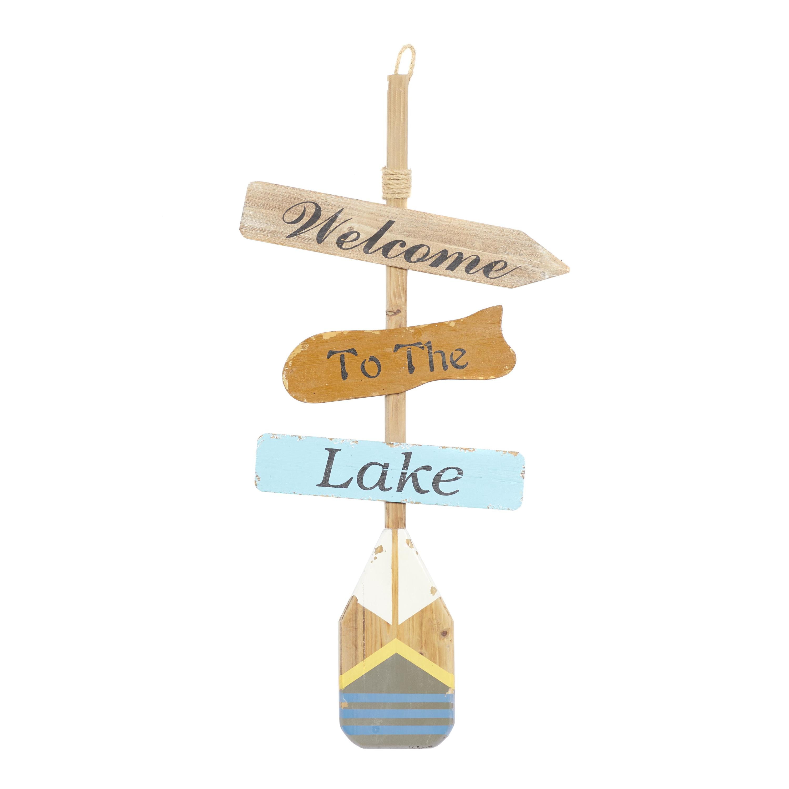 DecMode Multi Colored Wooden Novelty Canoe Oar Sign Paddle Wall Decor ...
