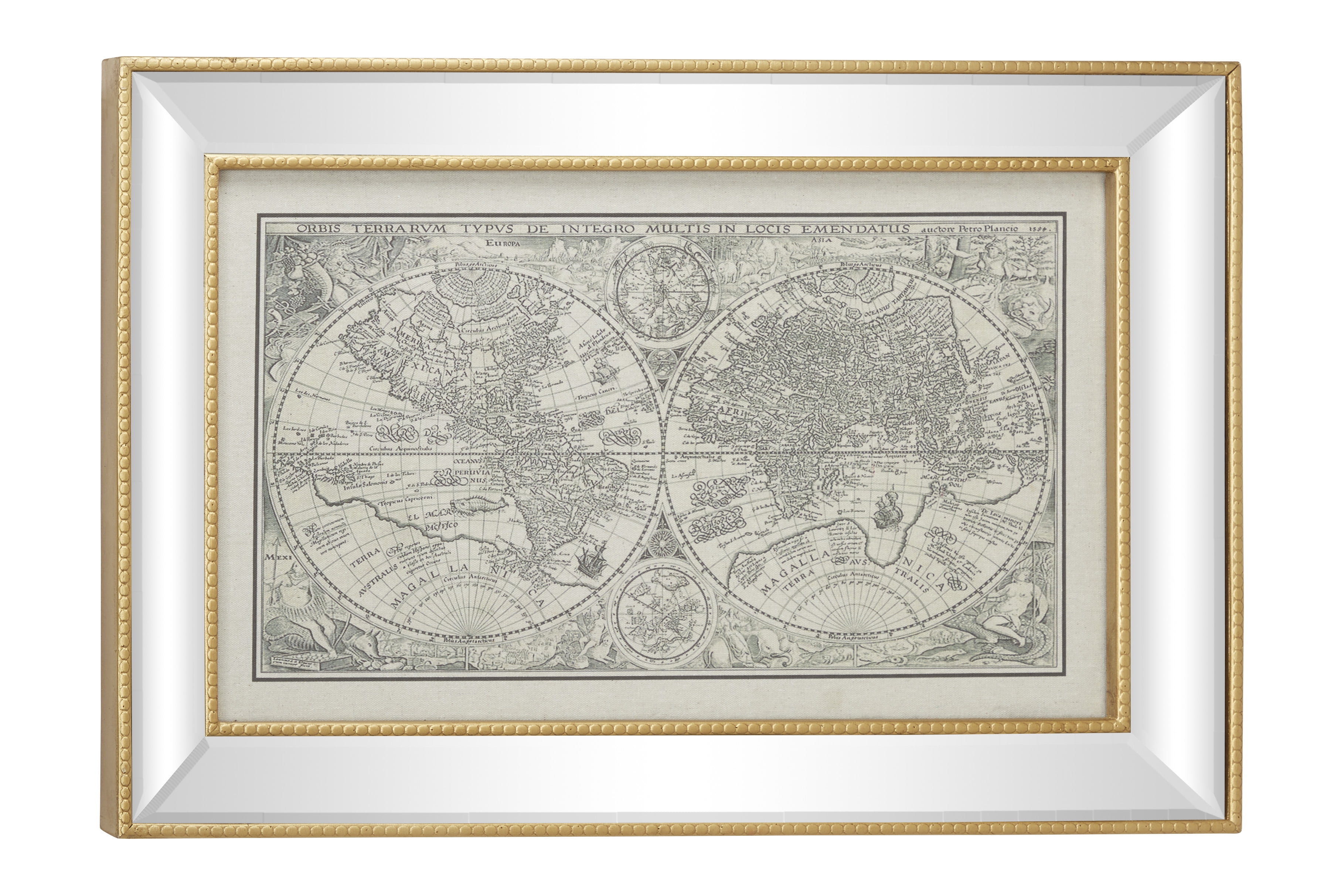 DecMode Petrus Plancius World Map Illustration - Walmart.com