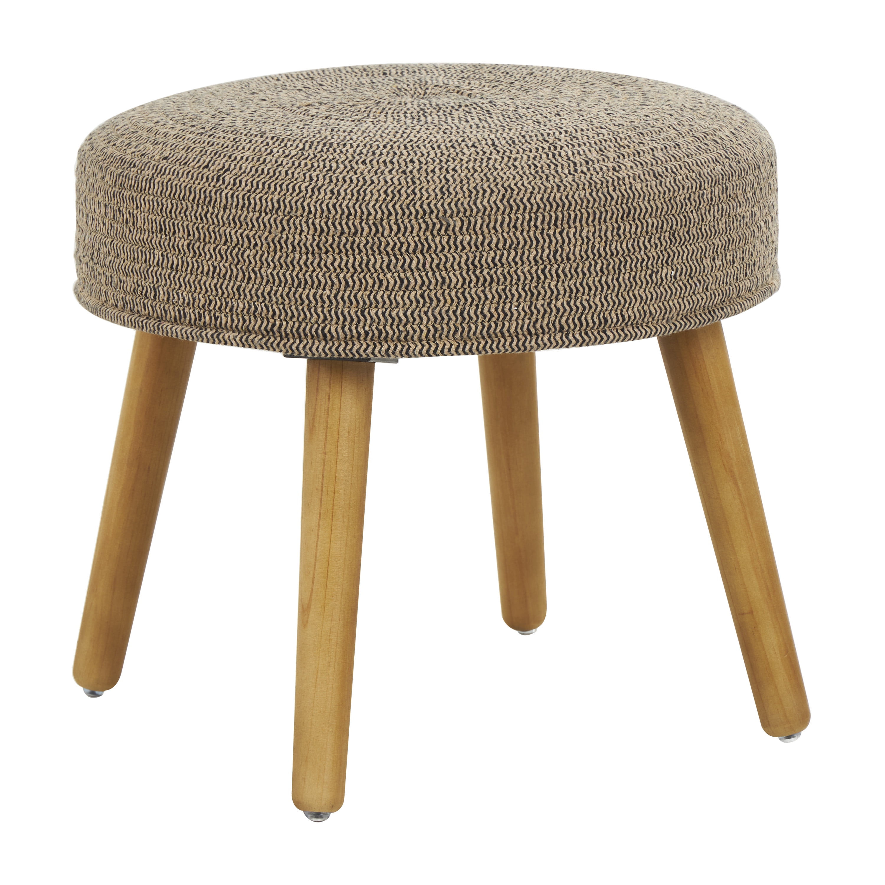 Free Shipping! DecMode Polyester Chevron Textured Stool with Brown ...