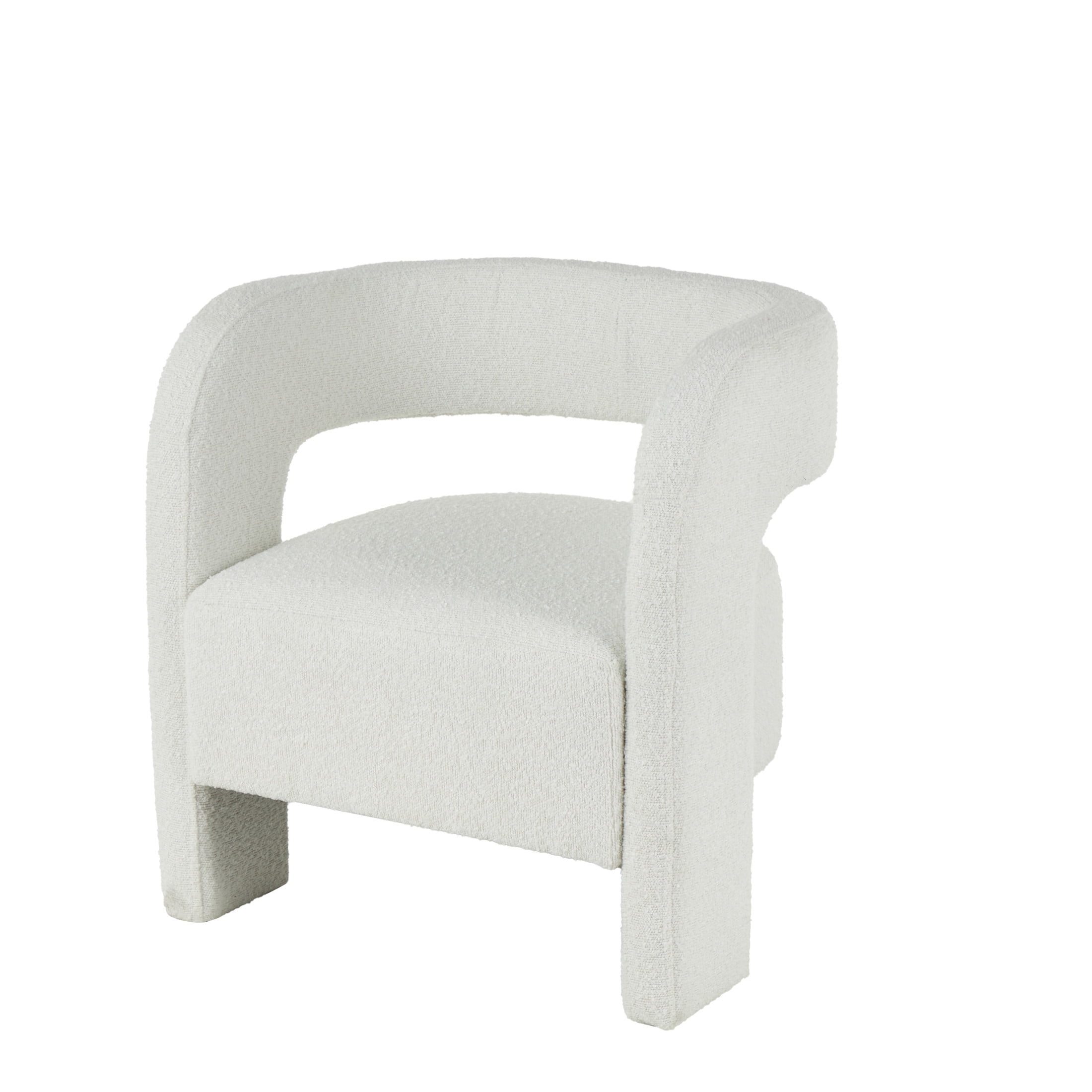 DecMode Polyester Curved Back Mid Century Modern Round Boucle Lounge ...