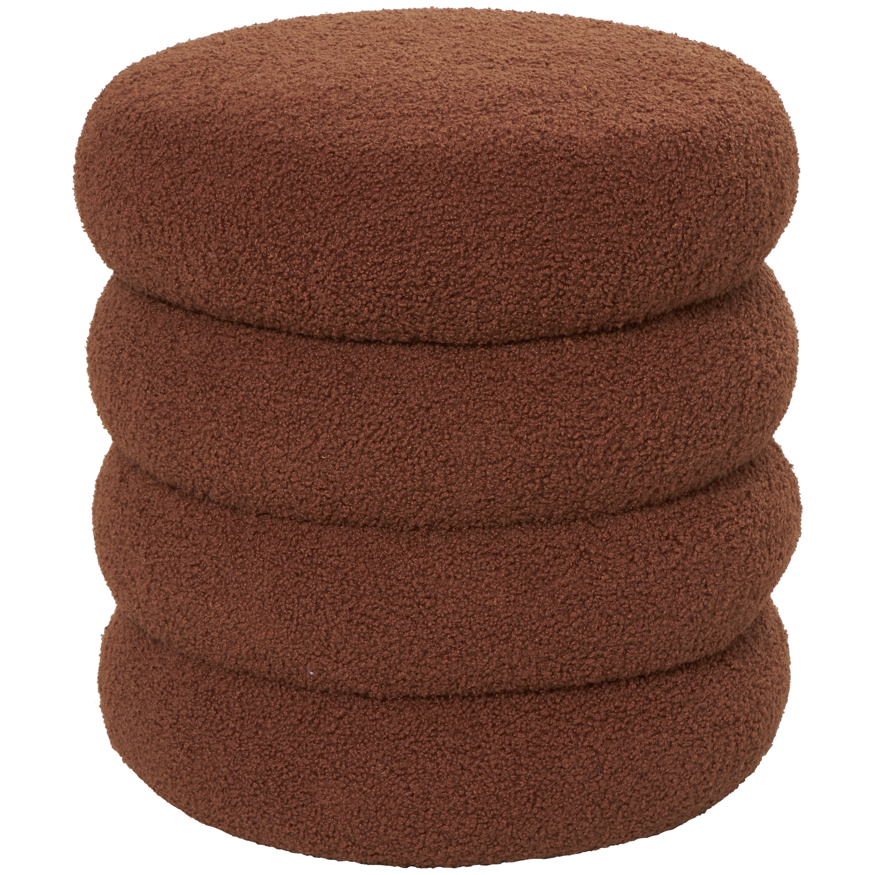 DecMode Polyester Geometric Bubble Shaped Boucle Stool, Copper ...