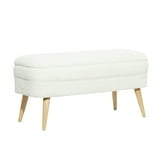 Free Shipping! DecMode Polyester Rounded Upholstered Boucle Storage ...