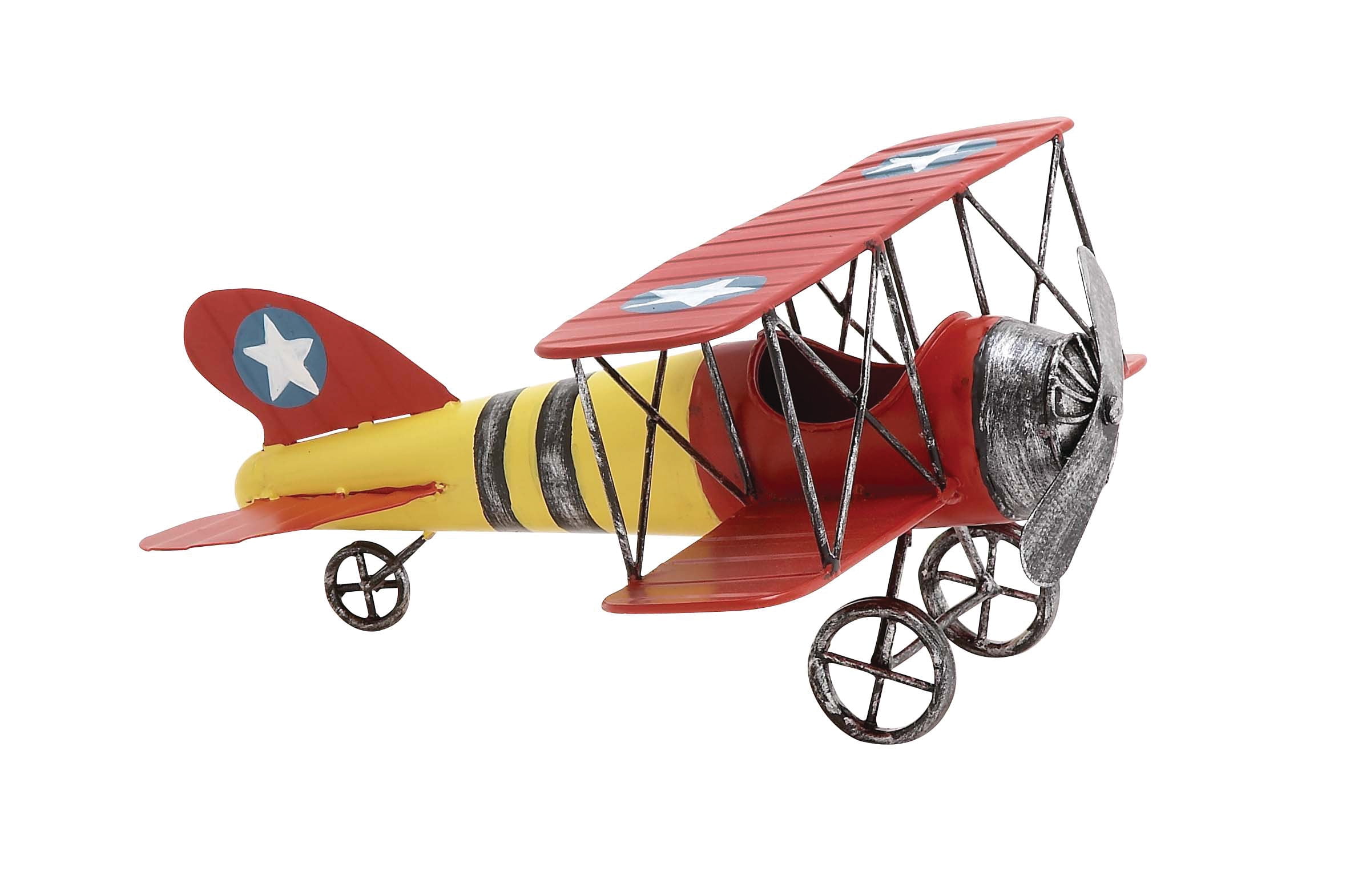 DecMode Red Metal Airplane Wall Decor - Walmart.com