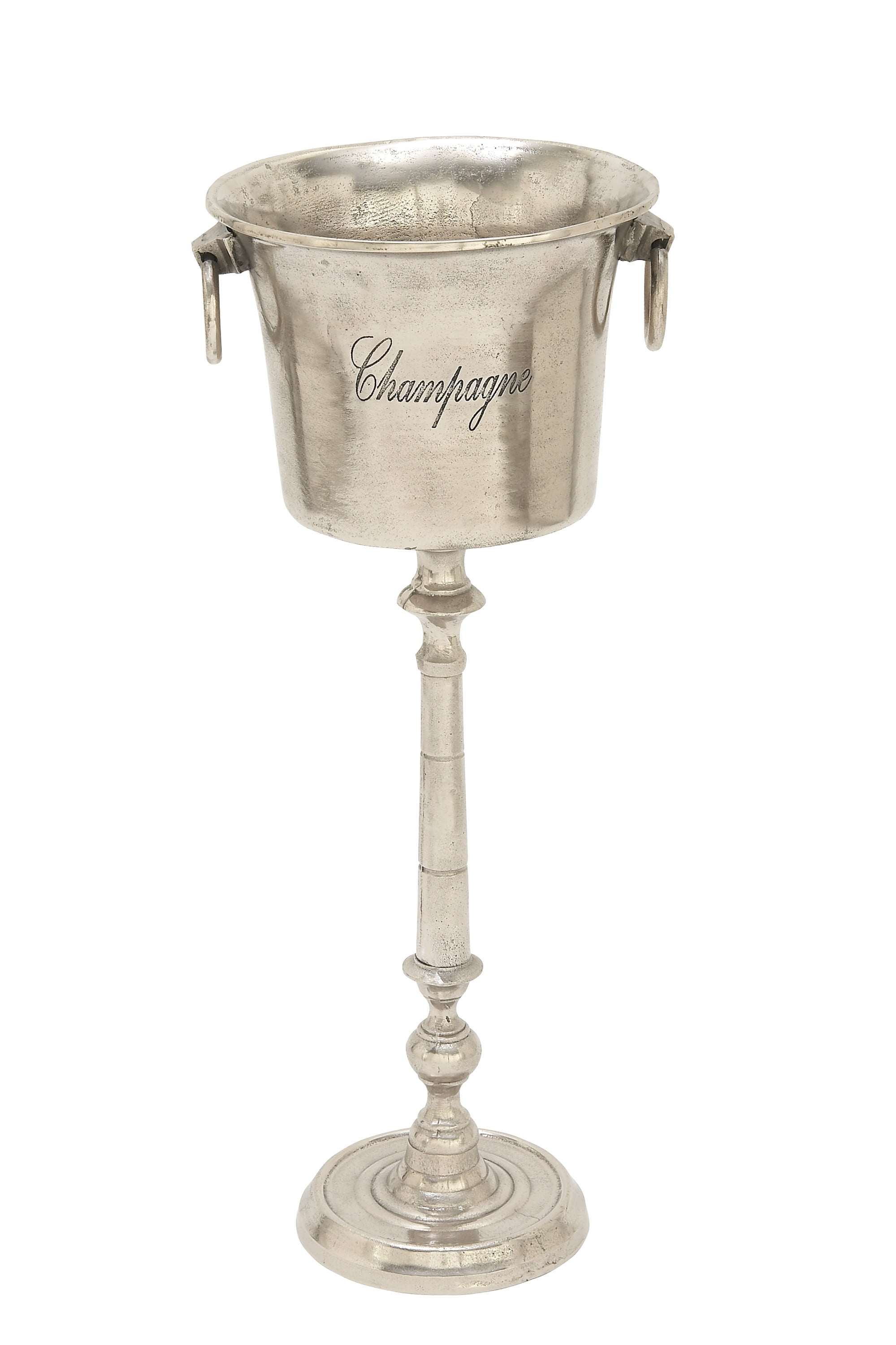 DecMode Round Aluminum Tall Floor Champagne Silver Ice Bucket - Walmart.com