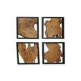 DecMode Rustic Brown Tree Trunk Inspired Wood Wall Décor, Set of 4 18"W ...