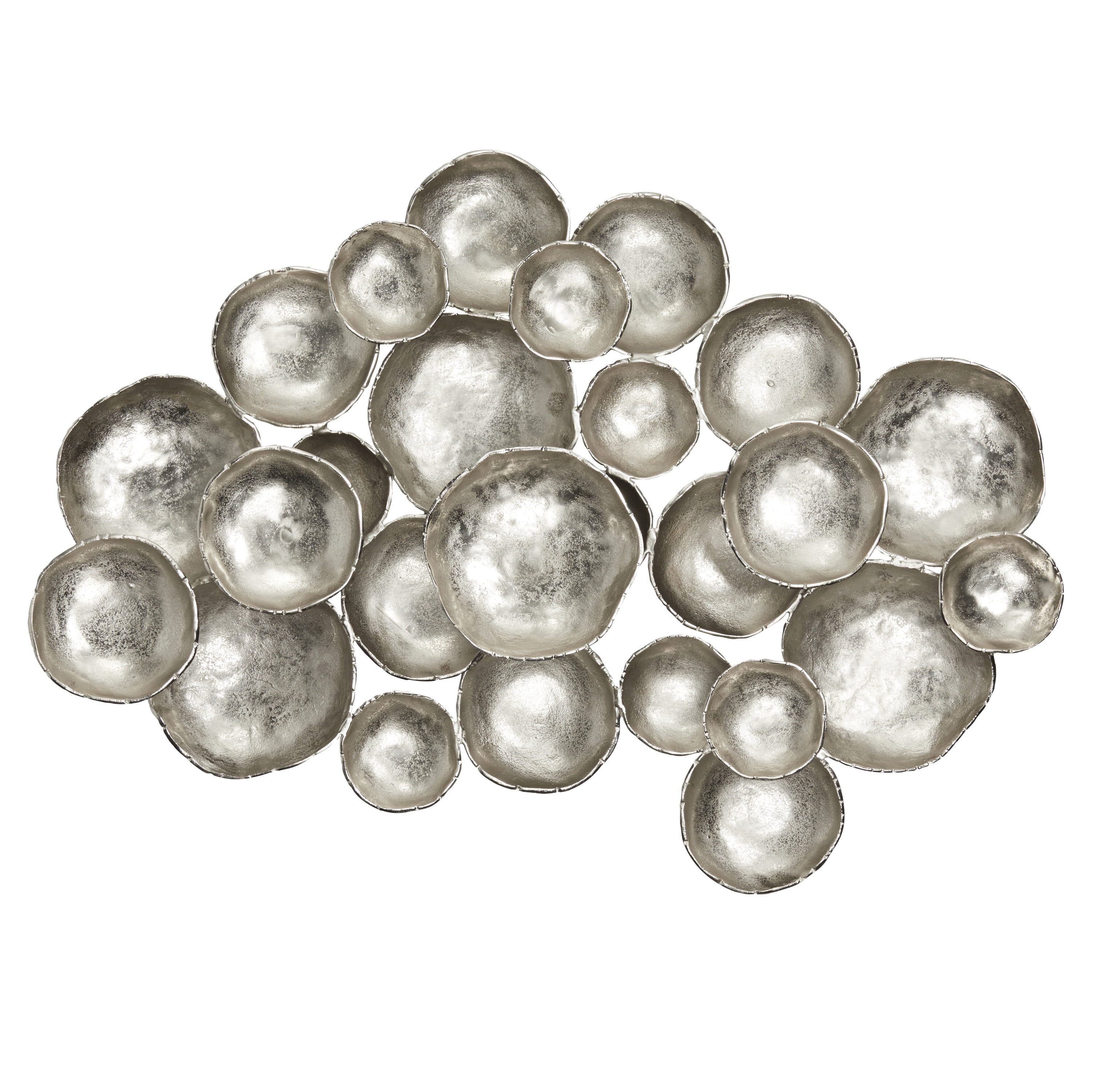 DecMode Silver Aluminum Plate Wall Decor with Uneven Edges - Walmart.com