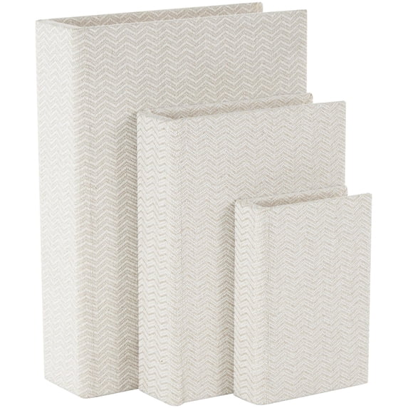 DecMode Modern Cream Fabric Keepsake Storage Box Set, 3 Count - Walmart.com
