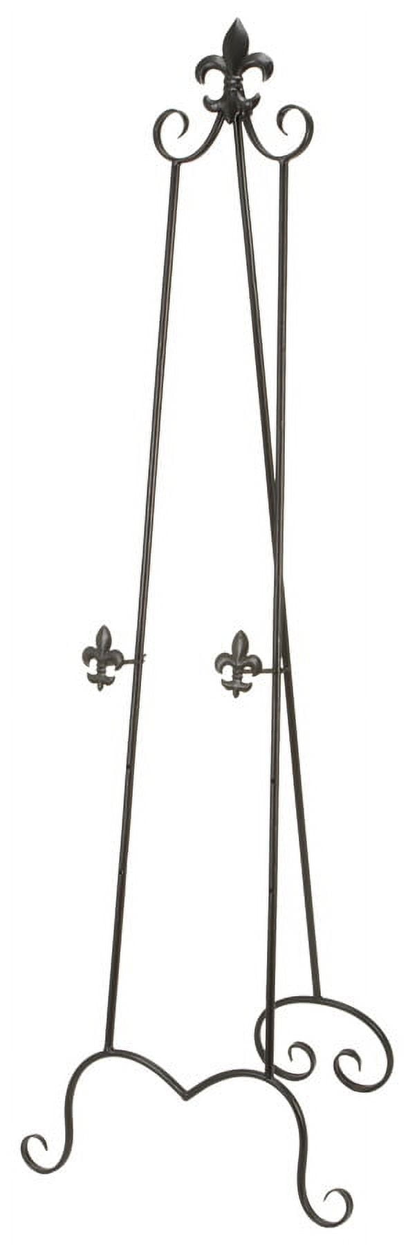 DecMode Traditional Black Metal Easel with Fleur de Lis Designs and ...