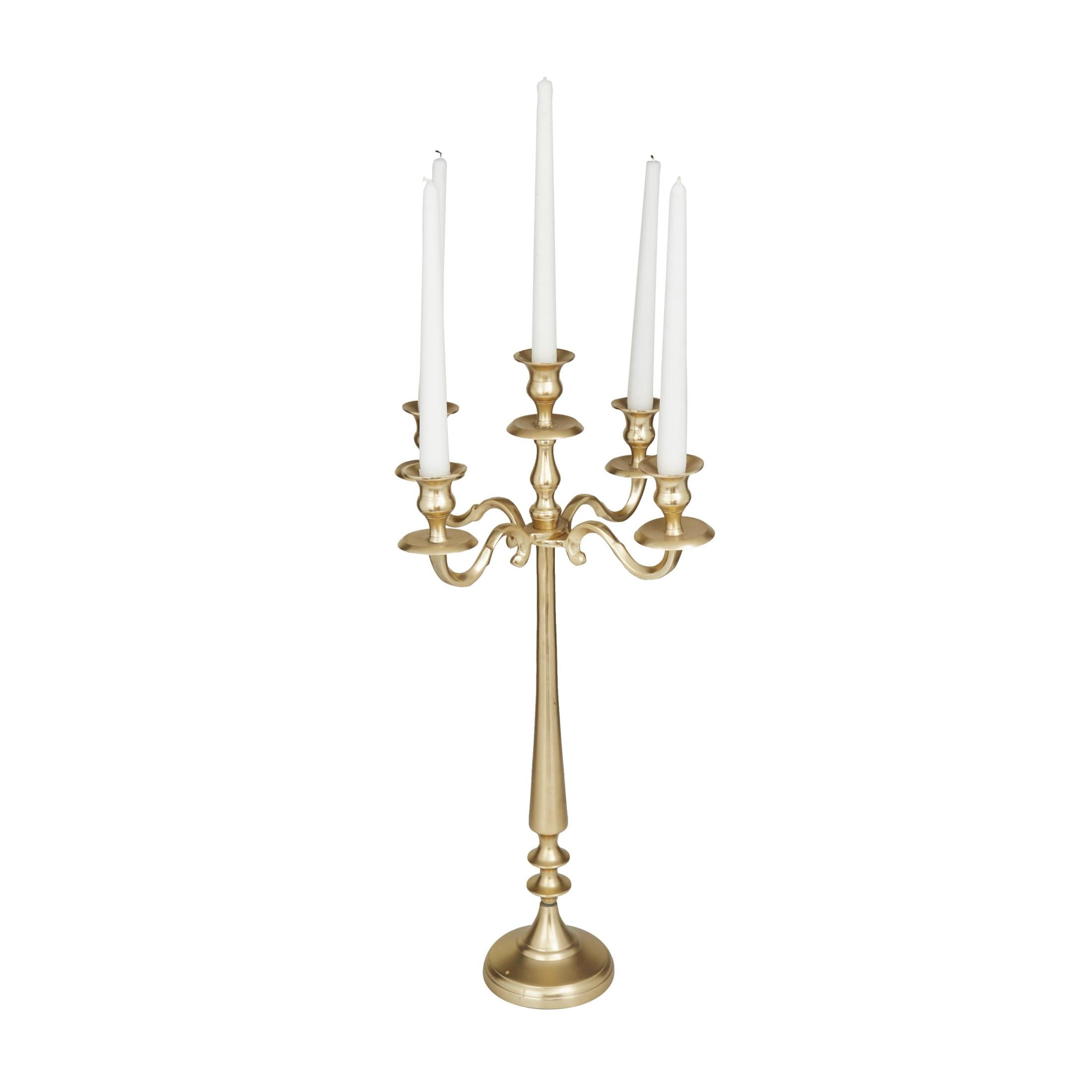 DecMode Traditional Five Tulip Shaped Candelabra Style Candle Holder ...