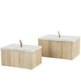 DecMode Farmhouse Cream Wood Decorative Storage Box Set with White Lids ...