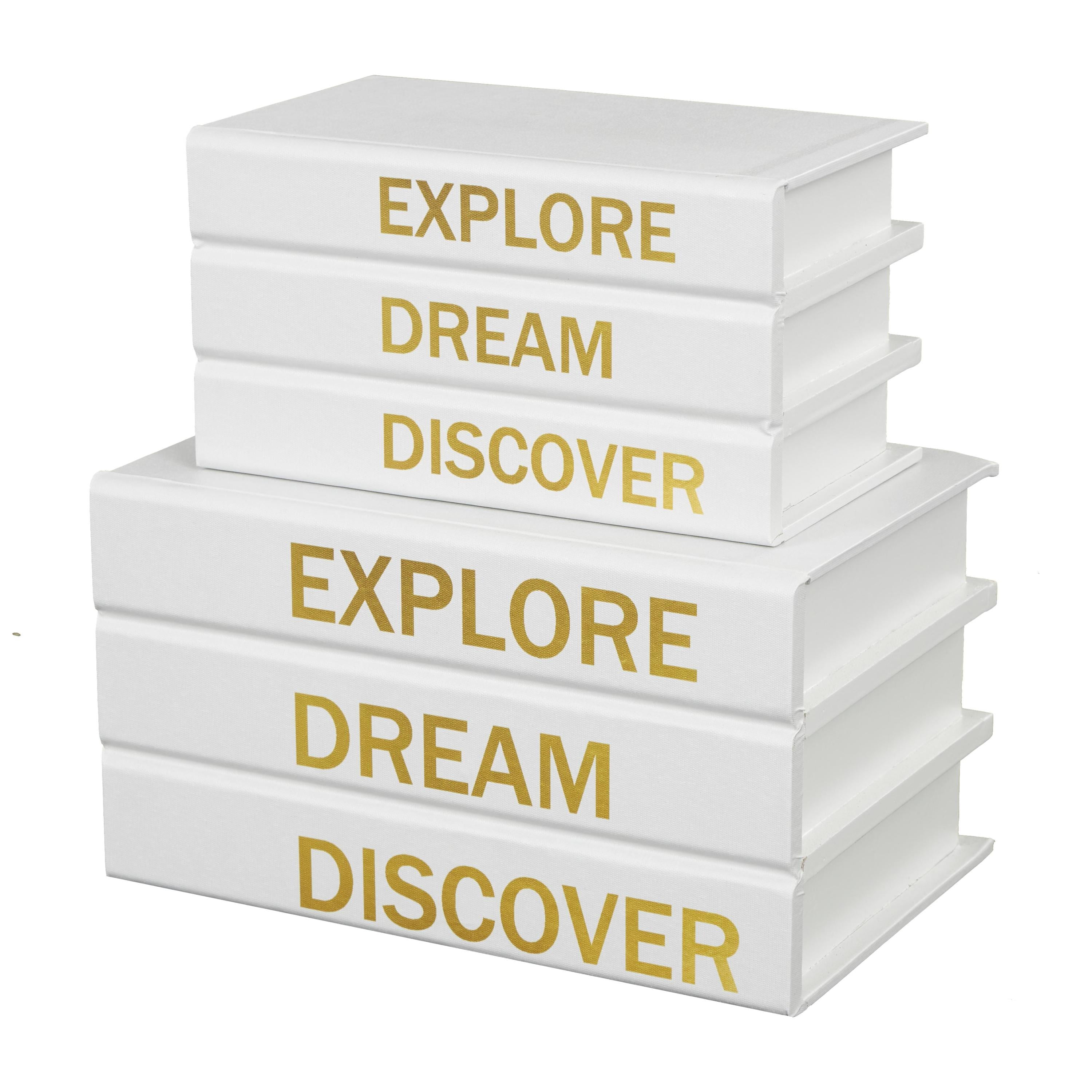 DecMode White Canvas Decorative Box - Gold Text - Walmart.com