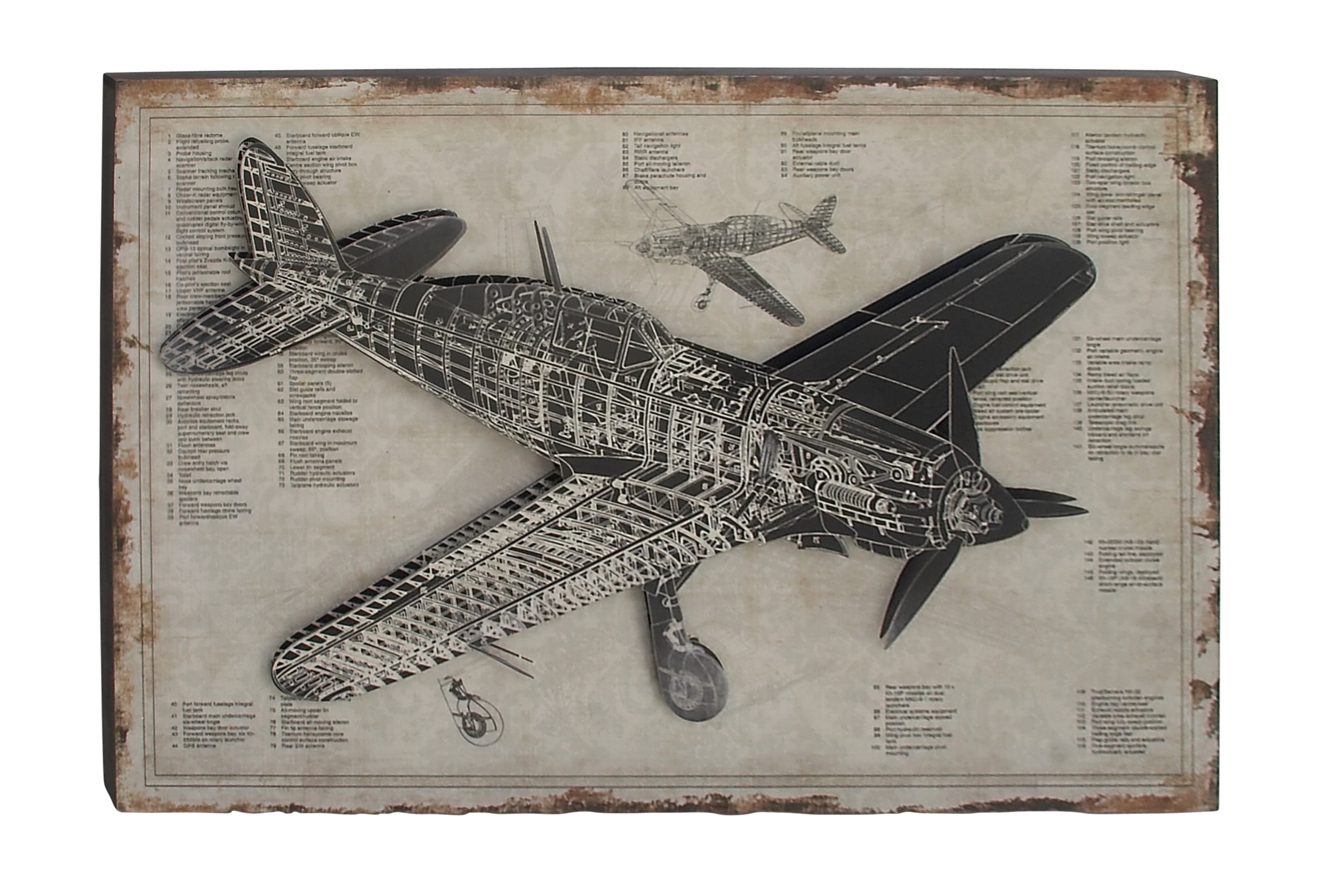 DecMode White Wood Airplane Wall Decor - Walmart.com