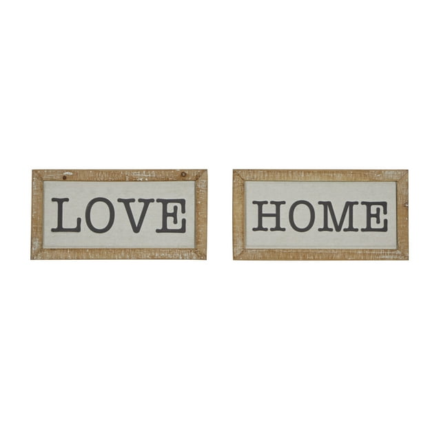 DecMode Decorative Wooden Love and Home Sign Wall Decor Farmhouse Style ...