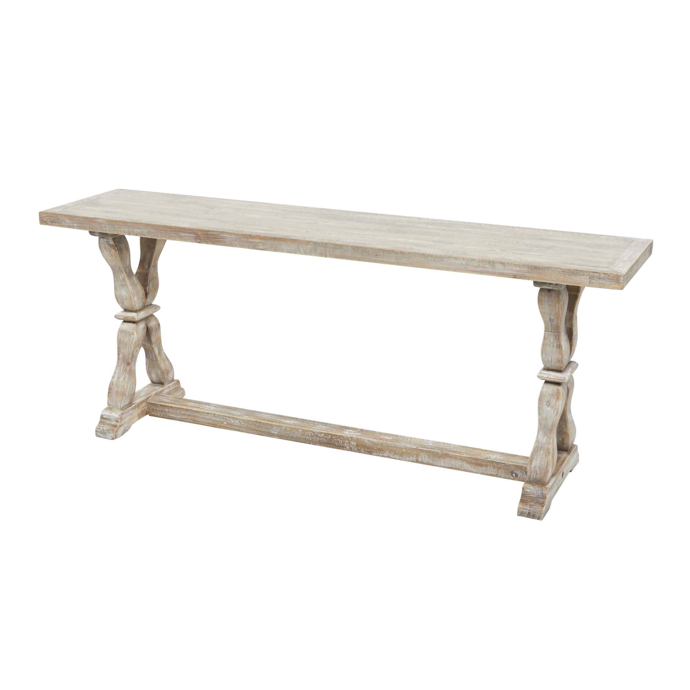 DecMode Wood Whitewashed Bench with Angled Turned Legs, Brown - Walmart.com