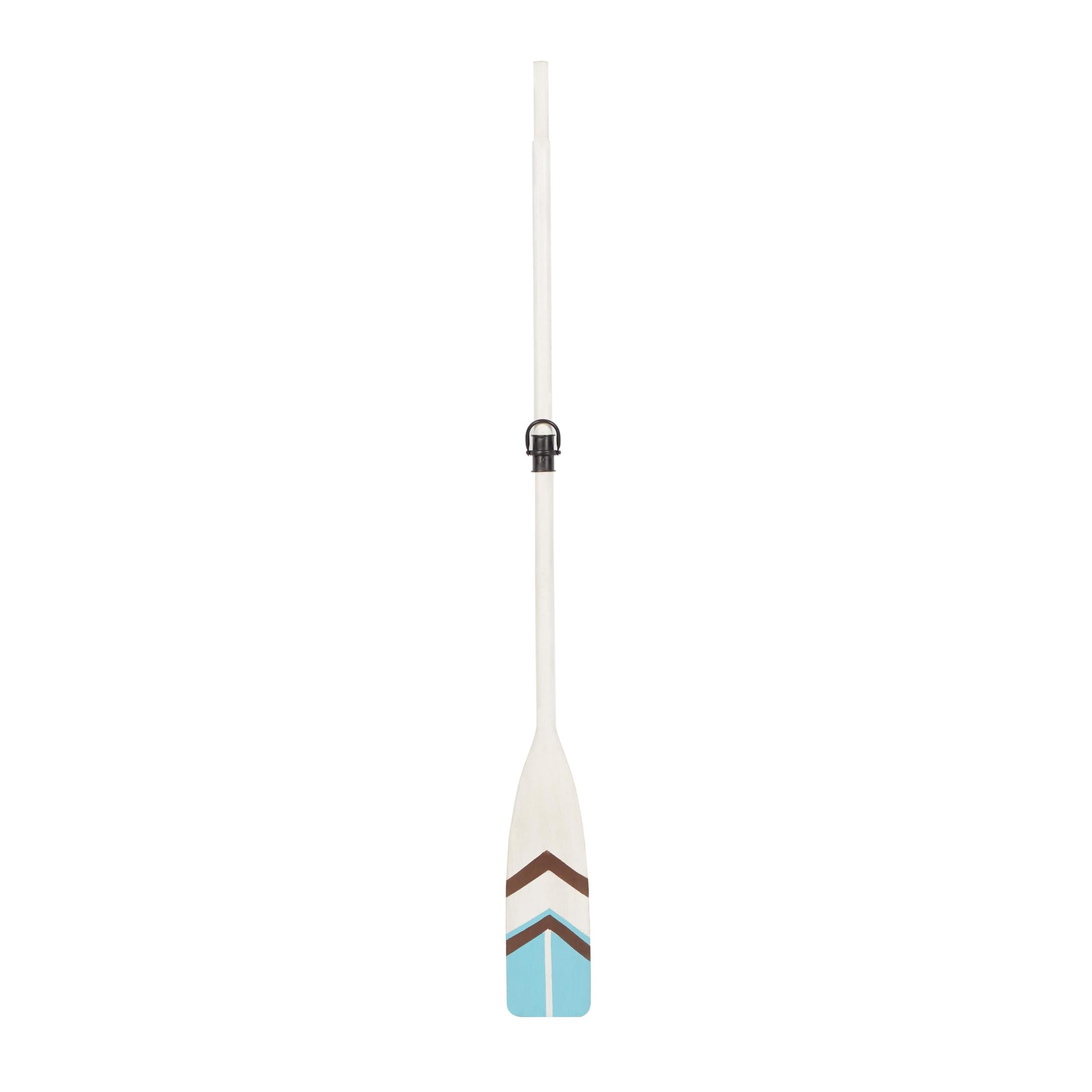 DecMode Wood Coastal Chevron Patterned Oar Wall Décor with White,Brown ...
