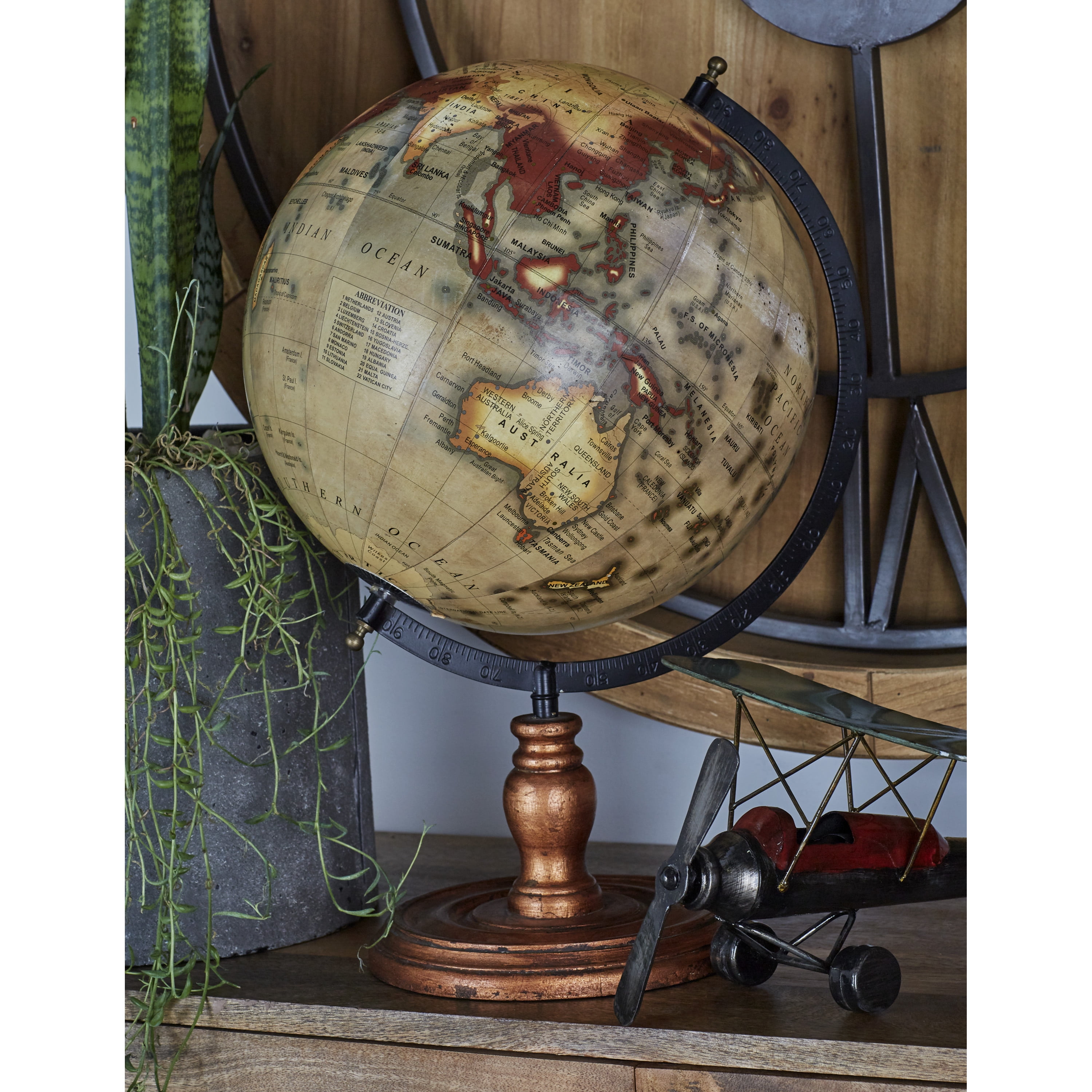 DecMode Wood Globe Stand, 1 - Piece - Walmart.com