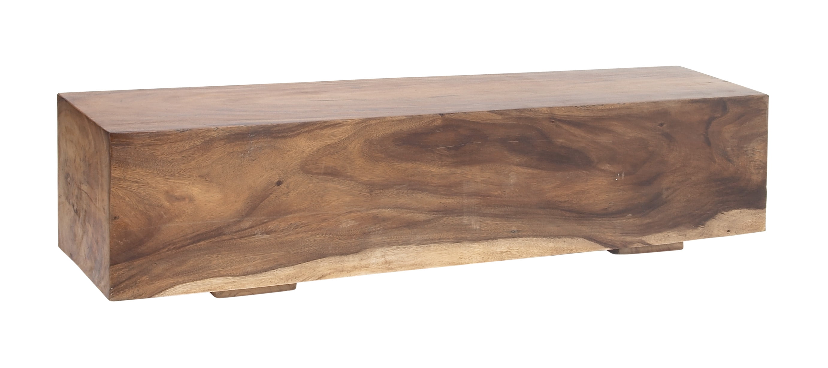 Free Shipping! DecMode Wood Handmade Bench with Block Style Base, Brown ...