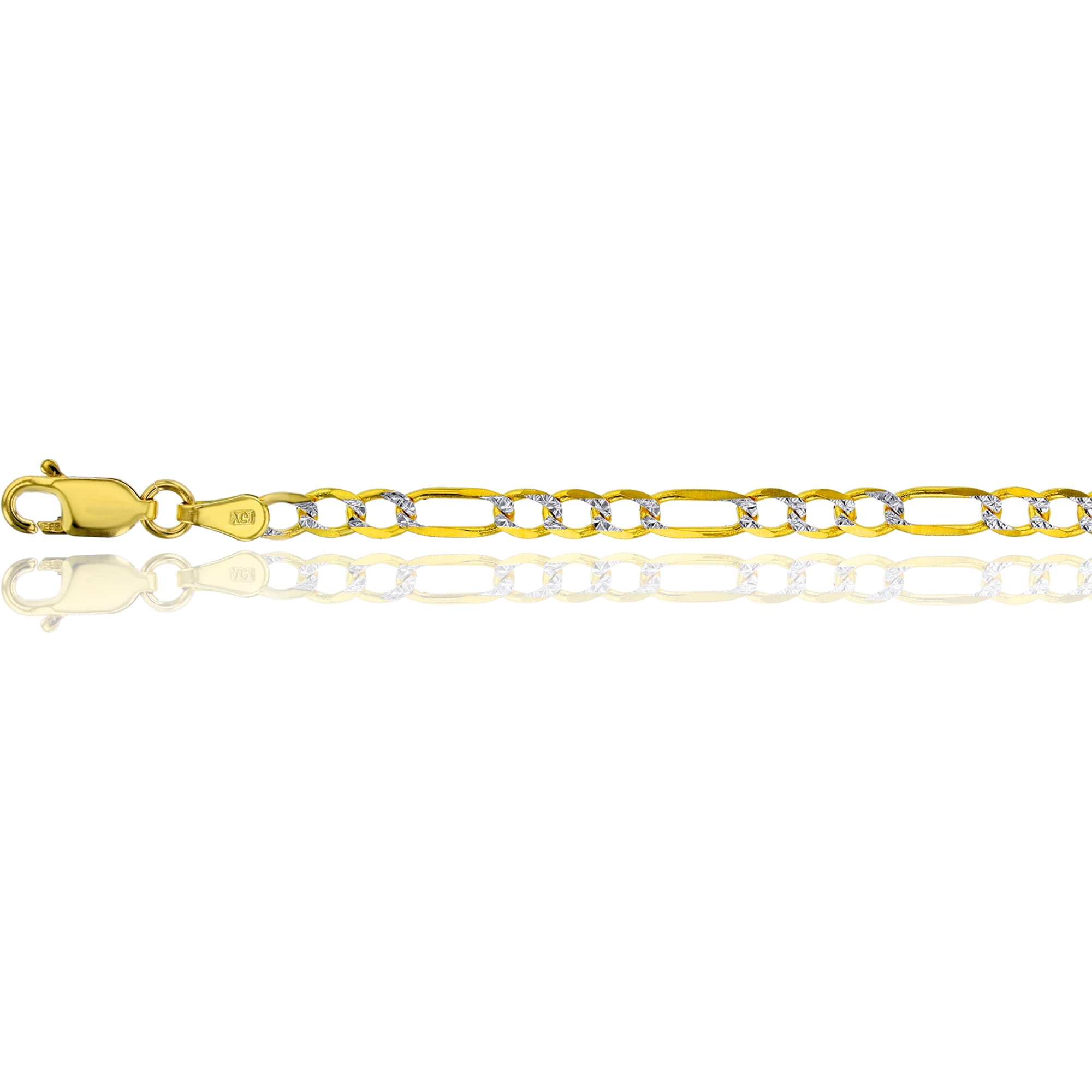 Decadence 10K Gold Two Tone 3.20MM 16" Figaro 080 Chain - Walmart.com