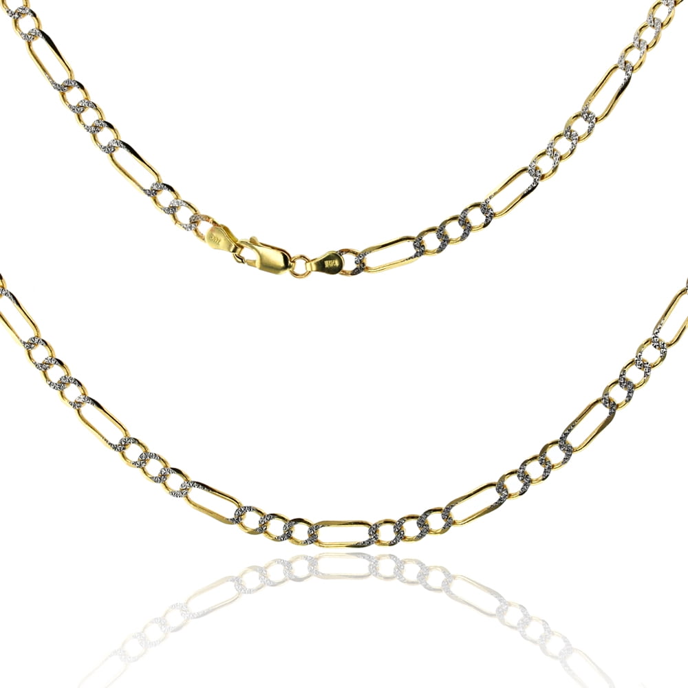 Decadence 10K Gold Two Tone 5MM 24" Figaro 120 Chain - Walmart.com