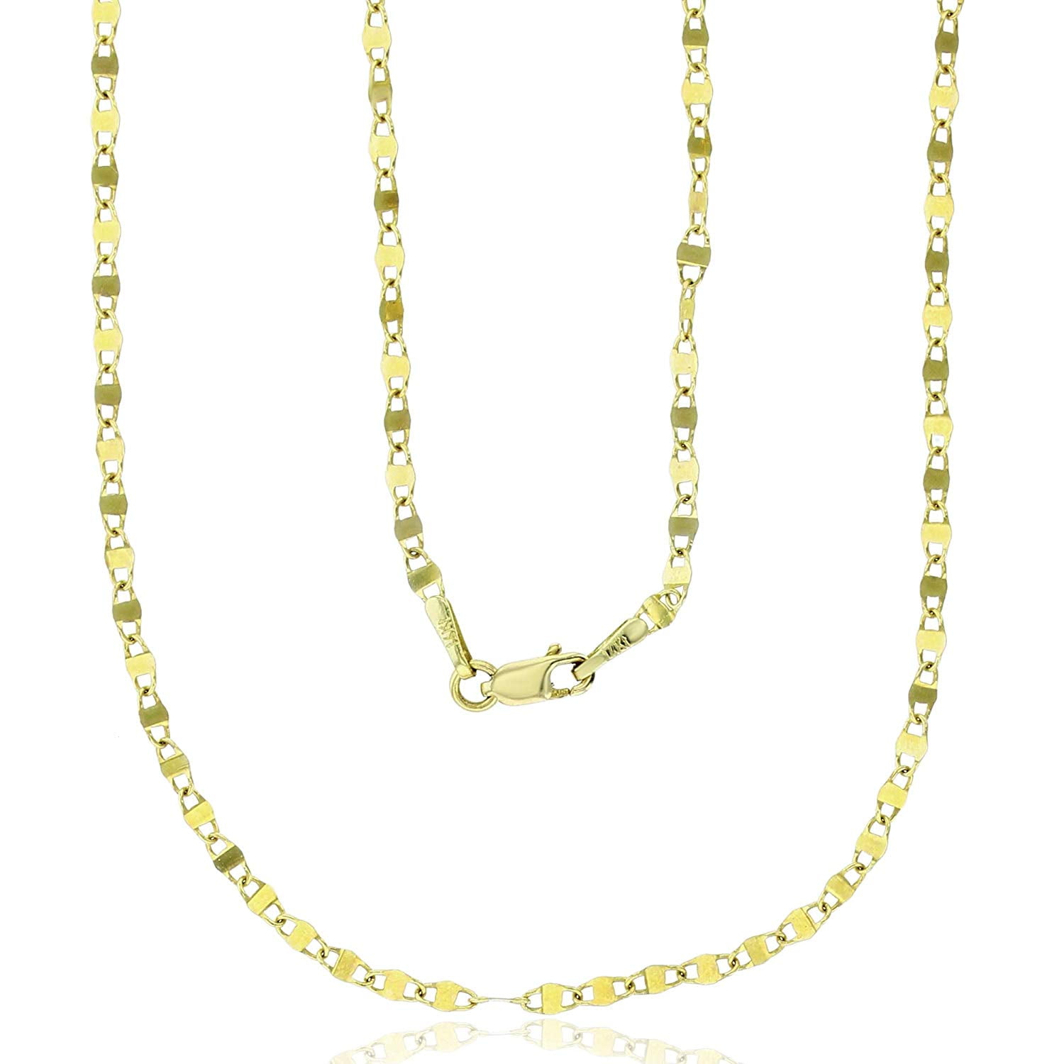 Decadence 14K Yellow Gold 2mm Mariner Twist Chain with Lobster Claw ...