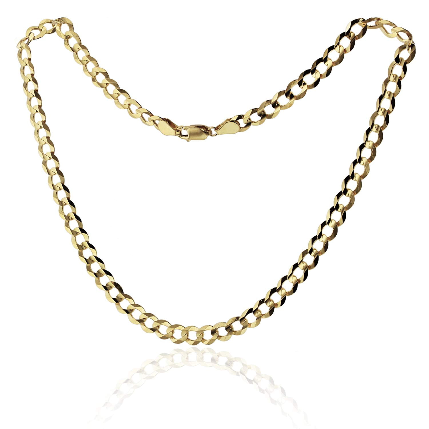 Decadence 14K Yellow Gold 5.90mm 24" Concave Curb Flat Lite 150 Chain ...