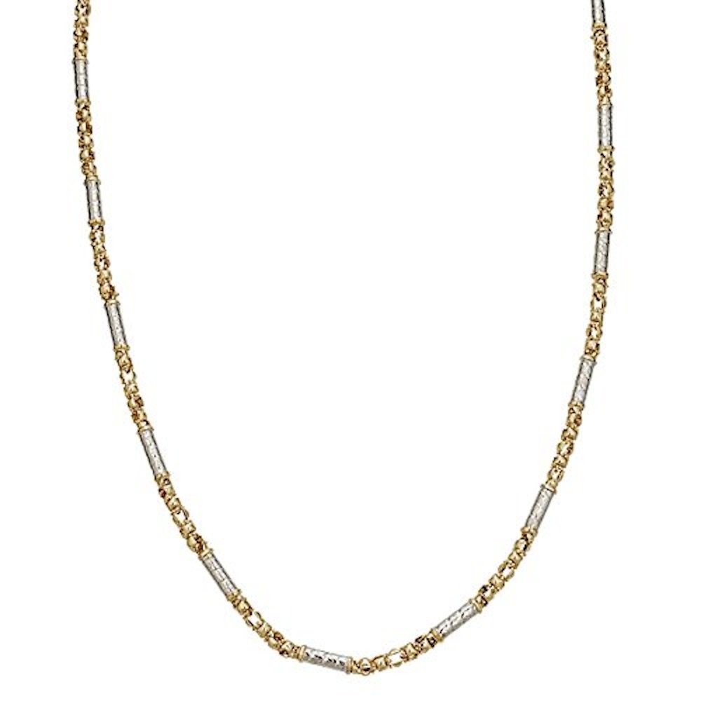 Decadence 14K Yellow & White Gold Twist Tube Inscription 26" Necklace ...
