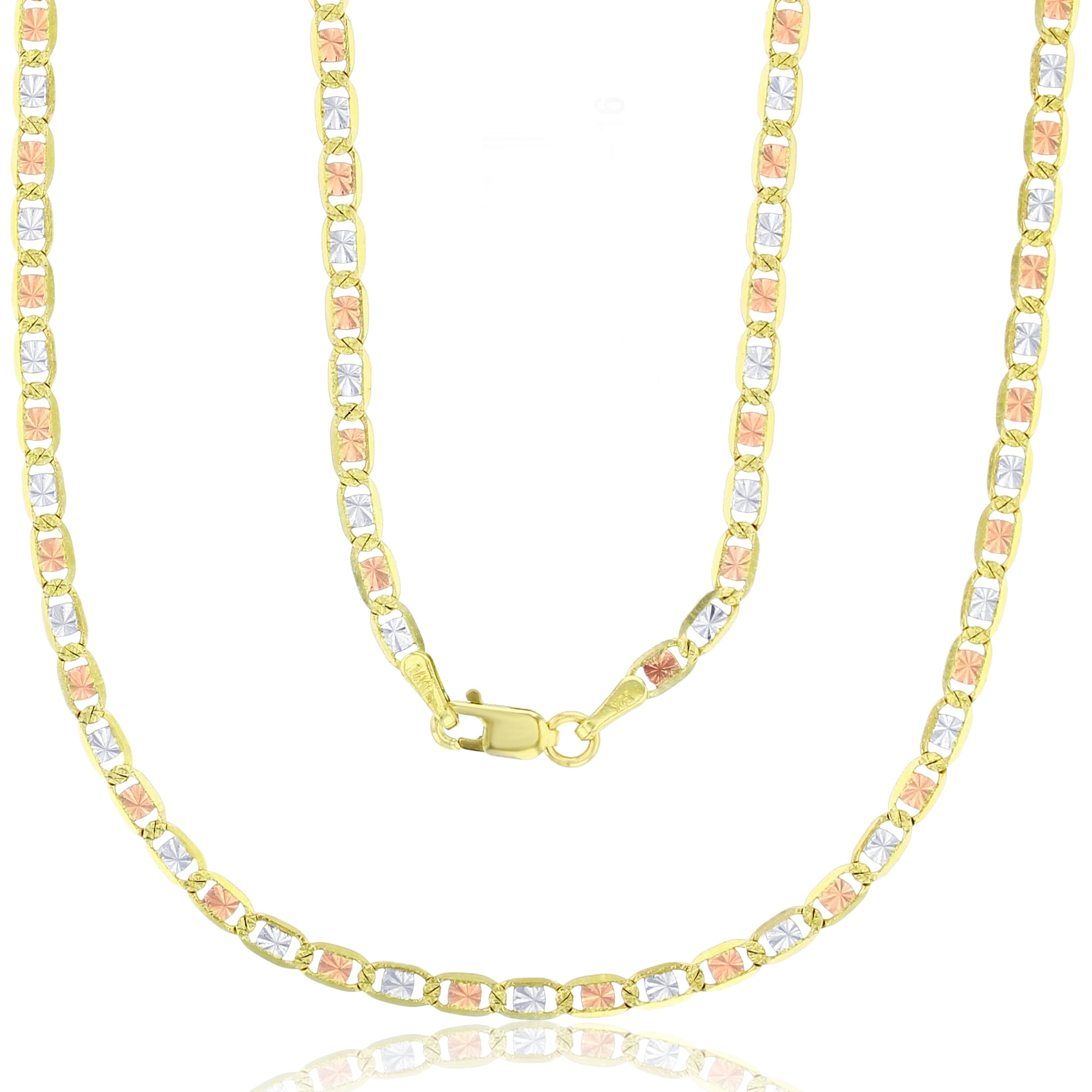 Decadence Solid 14K Gold Tri Color 2.75mm Diamond Cut Love Star ...