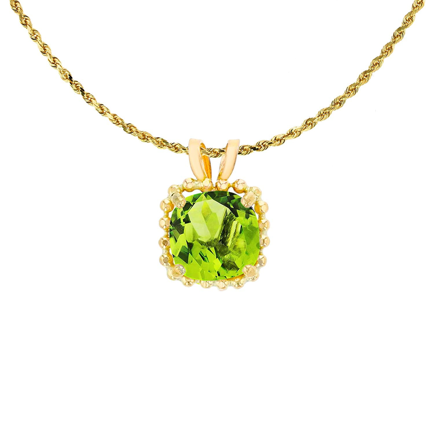 Decadence Solid 14K Yellow, Whote and Rose Gold 6mm Cushion Cut Genuine ...