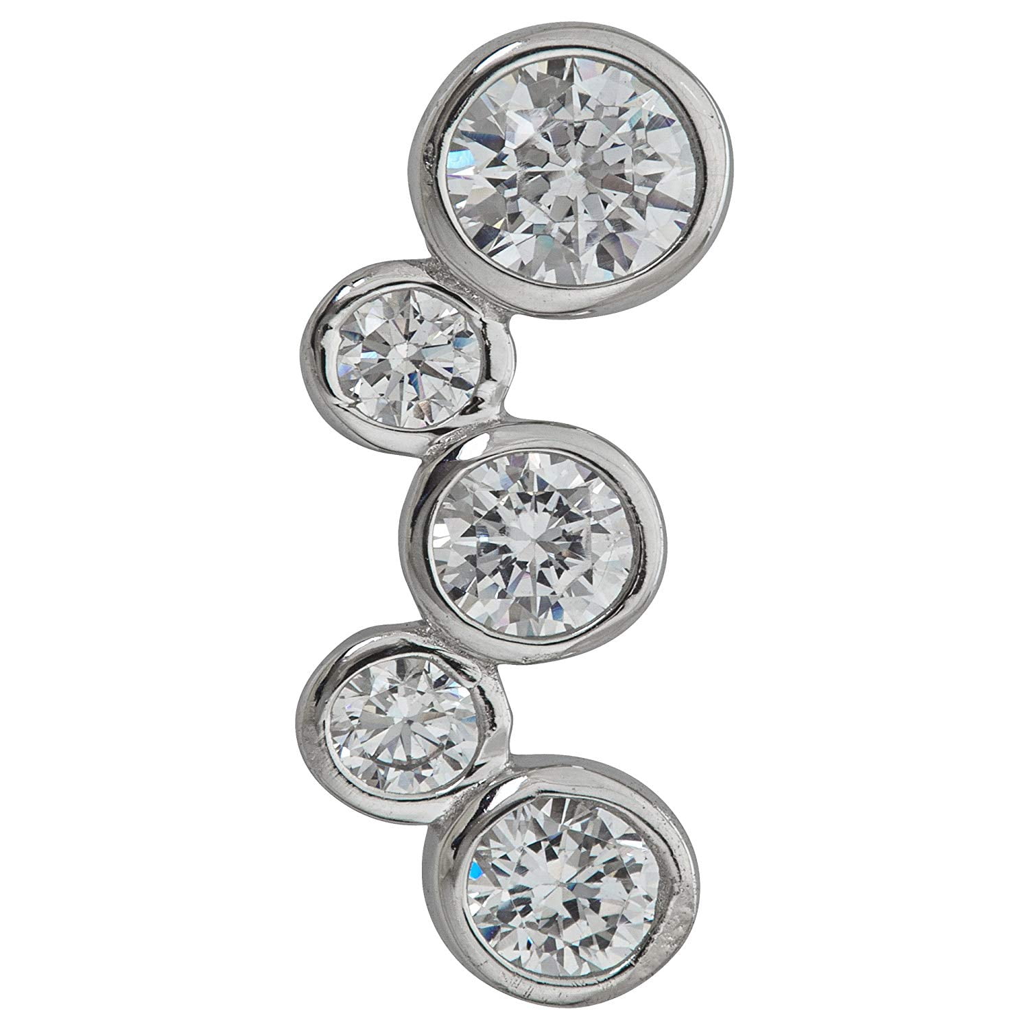 Decadence Sterling Silver Floating Bezel Vertical Pendant - Walmart.com