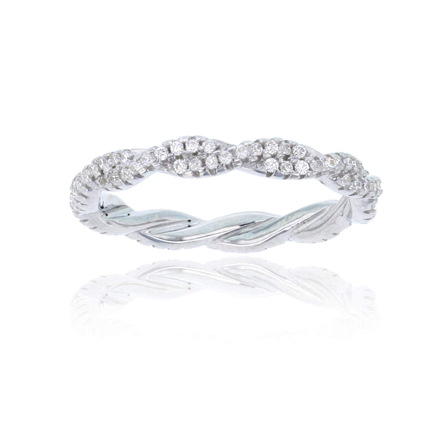 Decadence Sterling Silver Infinity Twist Weave Eternity Band Stack Ring ...