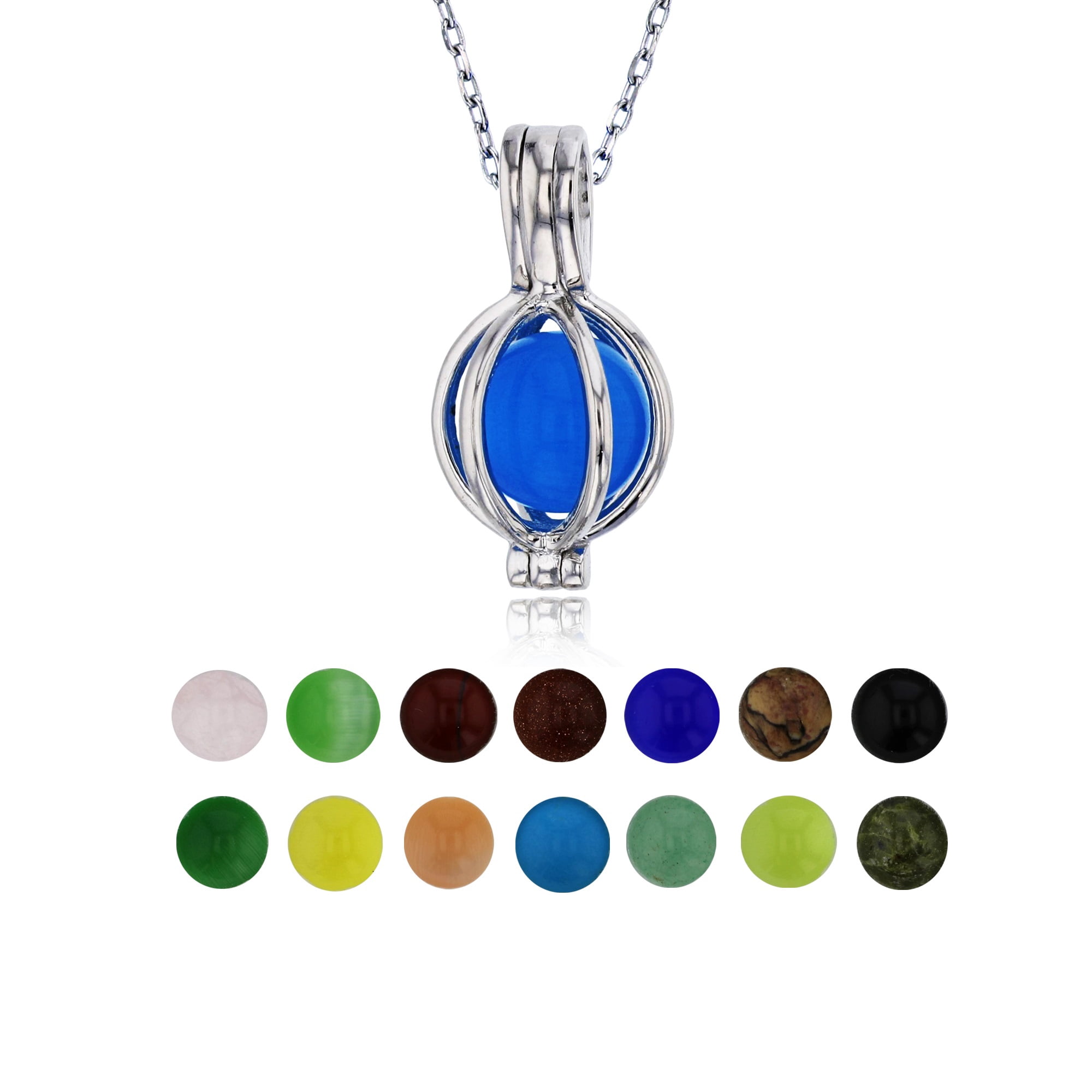 Decadence Sterling Silver Rhodium 14 Color Interchangeable Semi ...