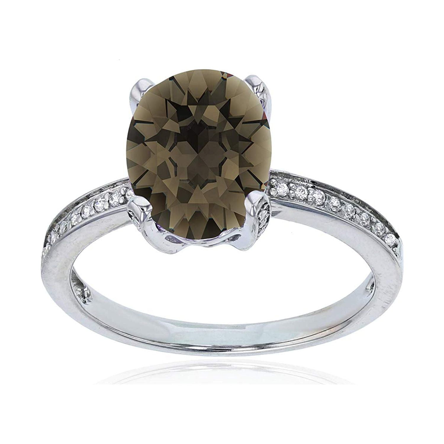 Decadence Sterling Silver Rhodium 1mm Created White Sapphire Channel ...