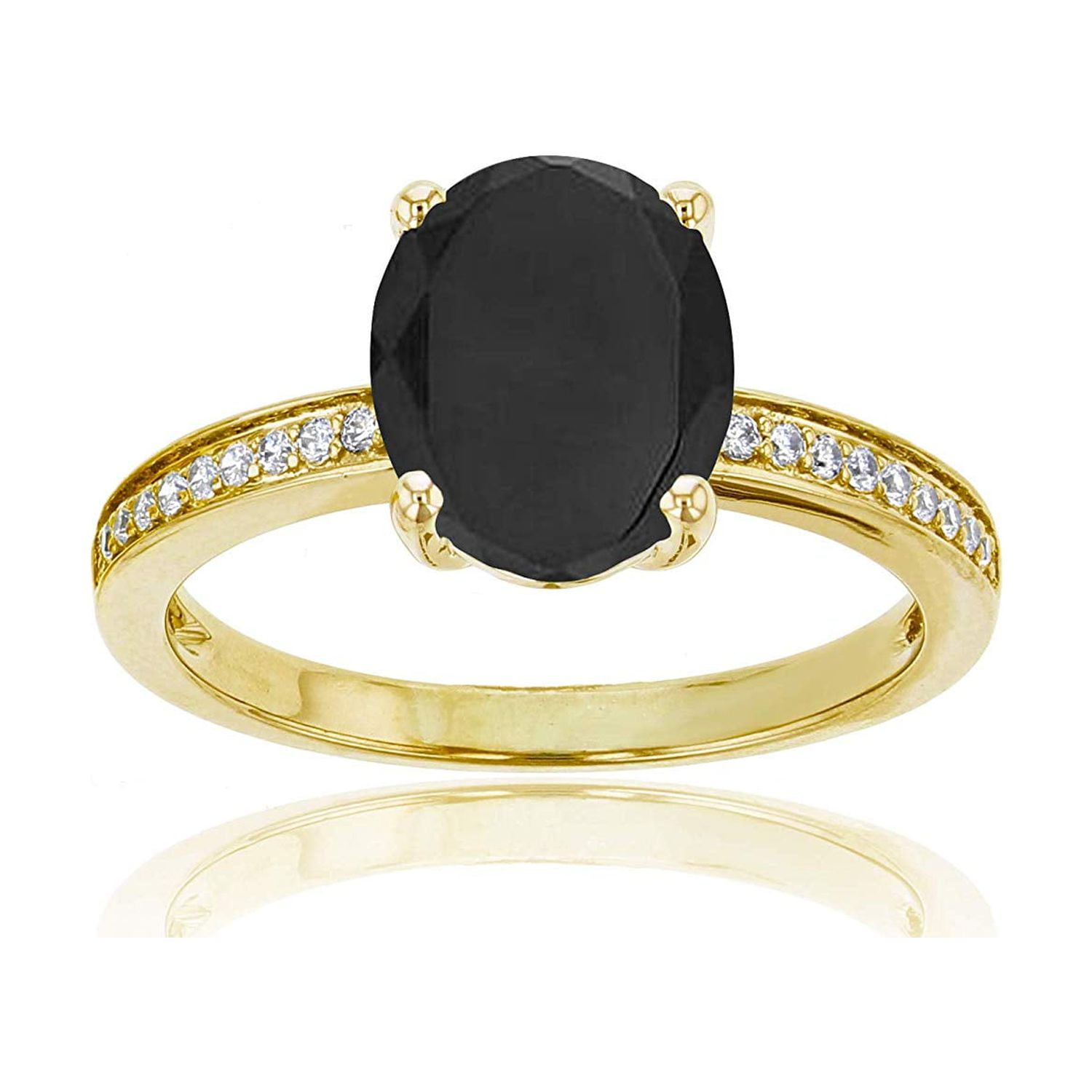 Decadence Sterling Silver Yellow 1mm Round Created White Sapphire ...