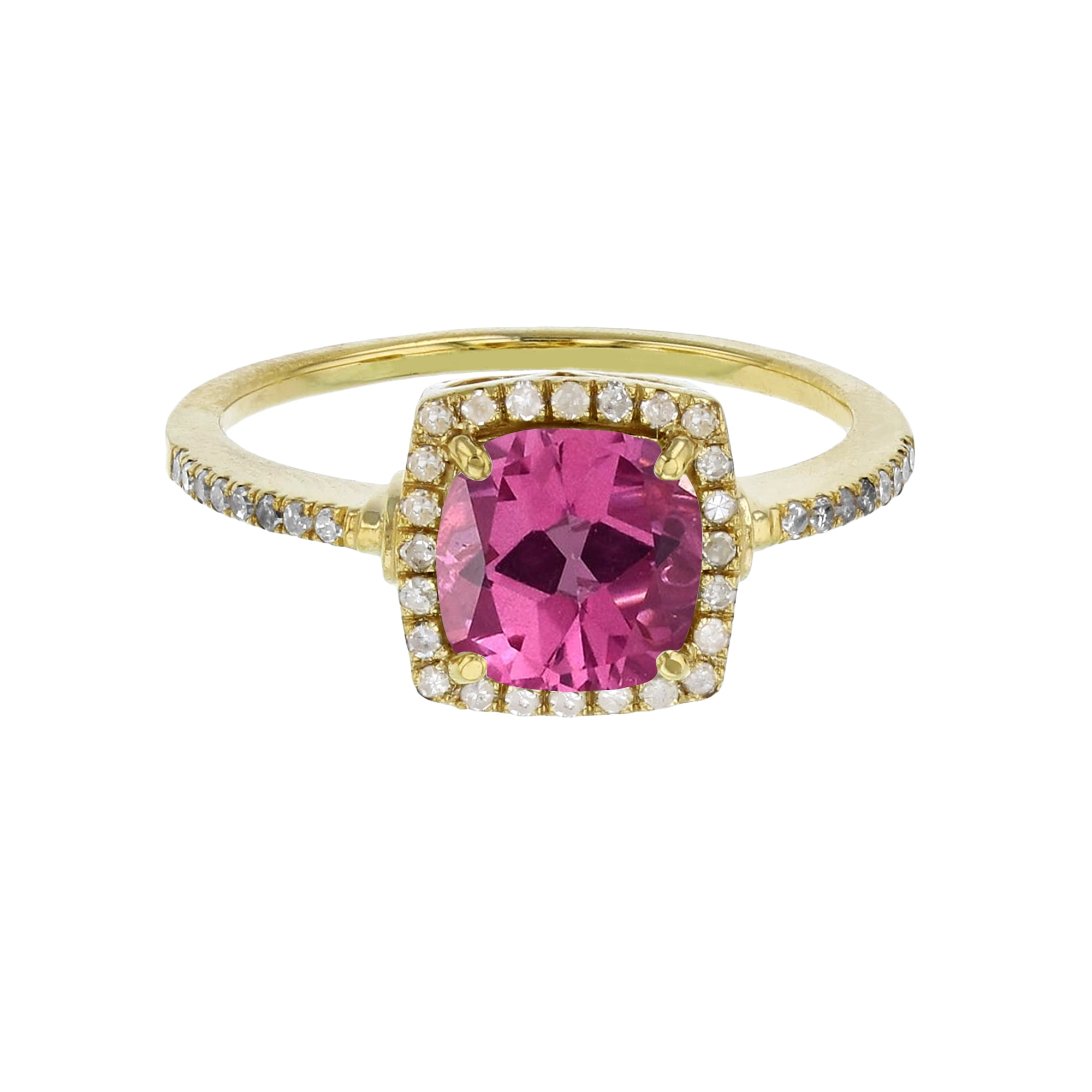 Decadence Sterling Silver Yellow 7mm Cushion Cr Pink Sapphire & Cr ...