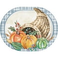 Decadent Cornucopia Oval Thanksgiving Dinner Paper Plates 9.25"x12 ...