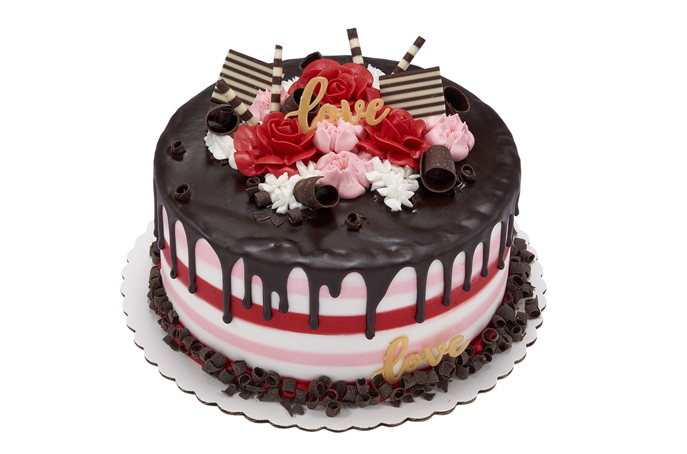 Decadent Valentine's Day Double Layer Round Cake - Walmart.com