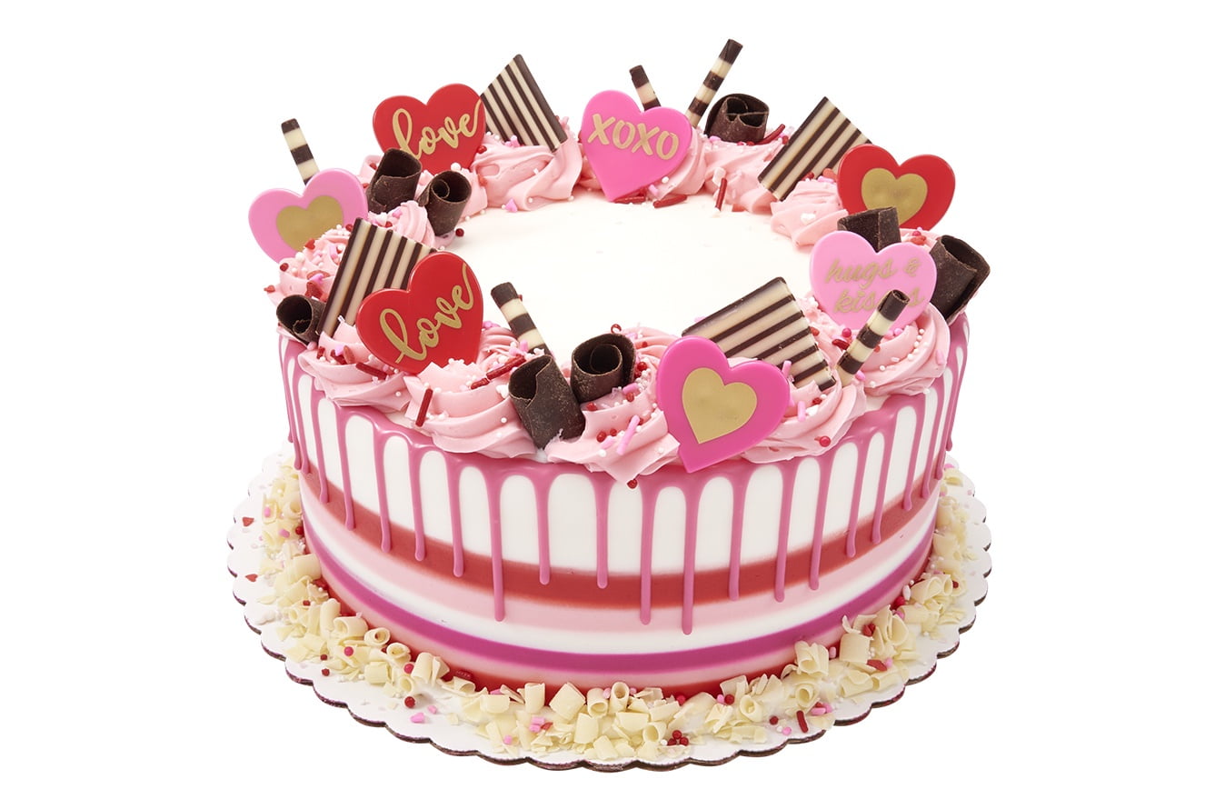 Decadent Valentine's Day Round Cake - Walmart.com
