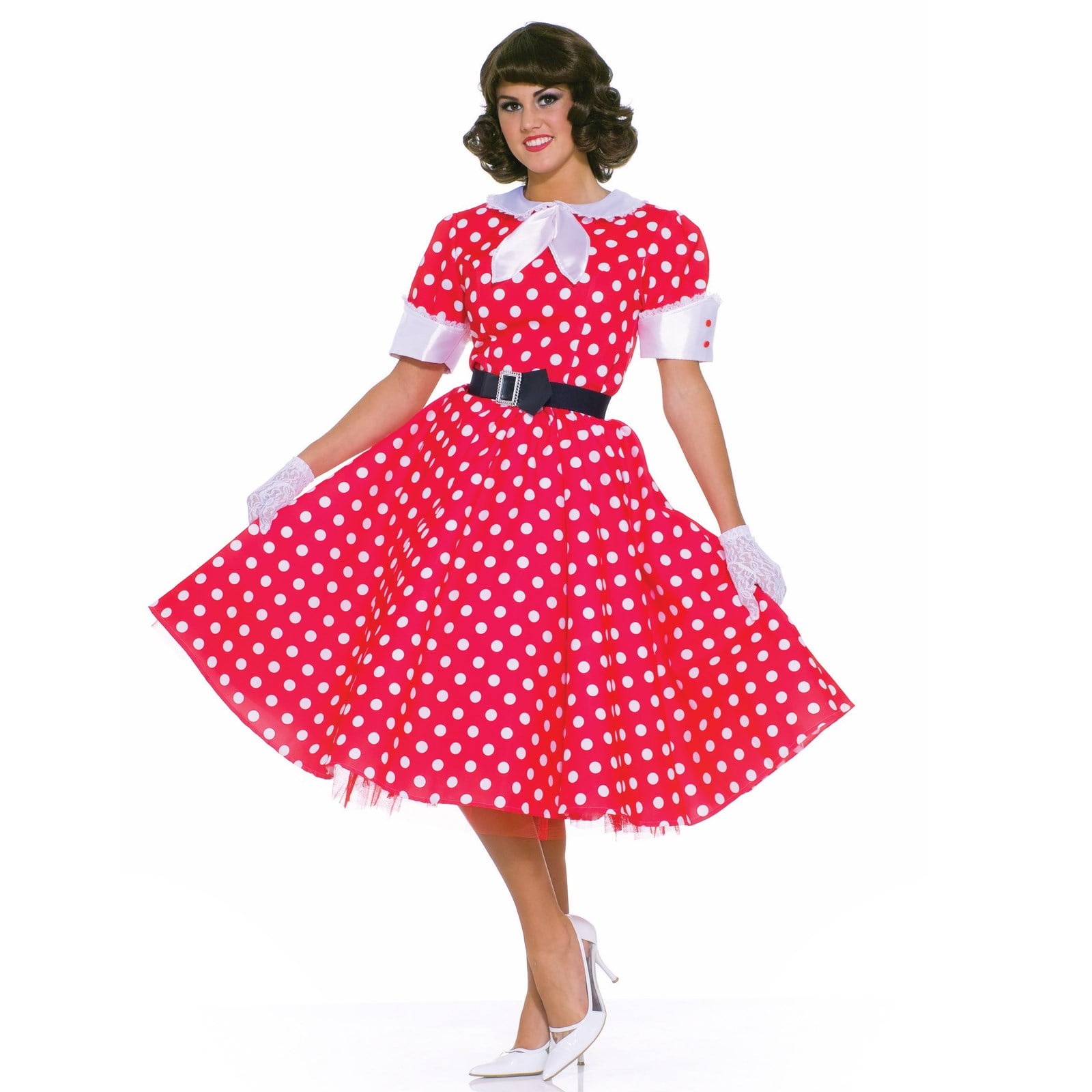 Decades 50s Housewife Fancy-Dress Costume for Women with Candied Apple ...