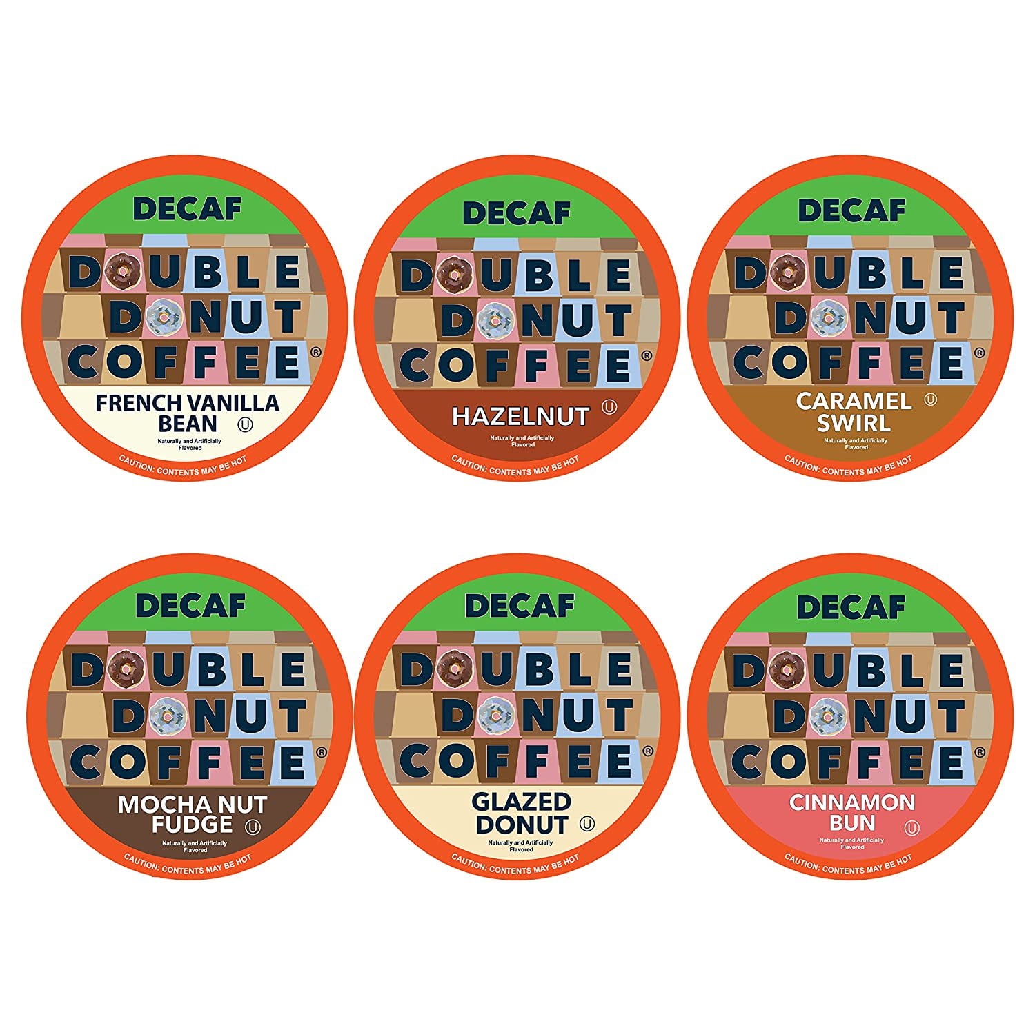 Decaf Flavored Coffee Variety Pack - 6 Traditional Flavors (Caramel ...