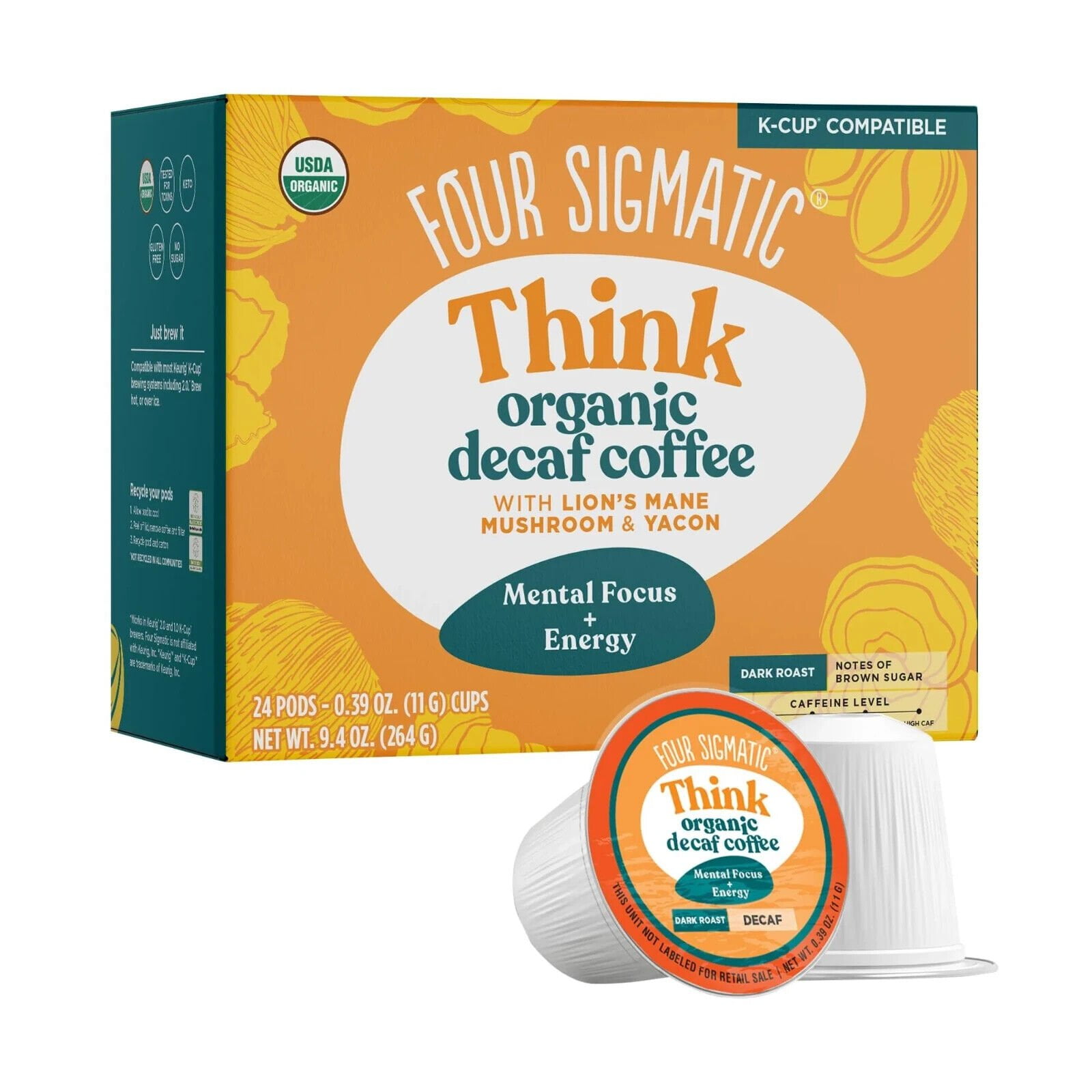 Focus Org Decaf Coffee Pods 24ct - Walmart.com