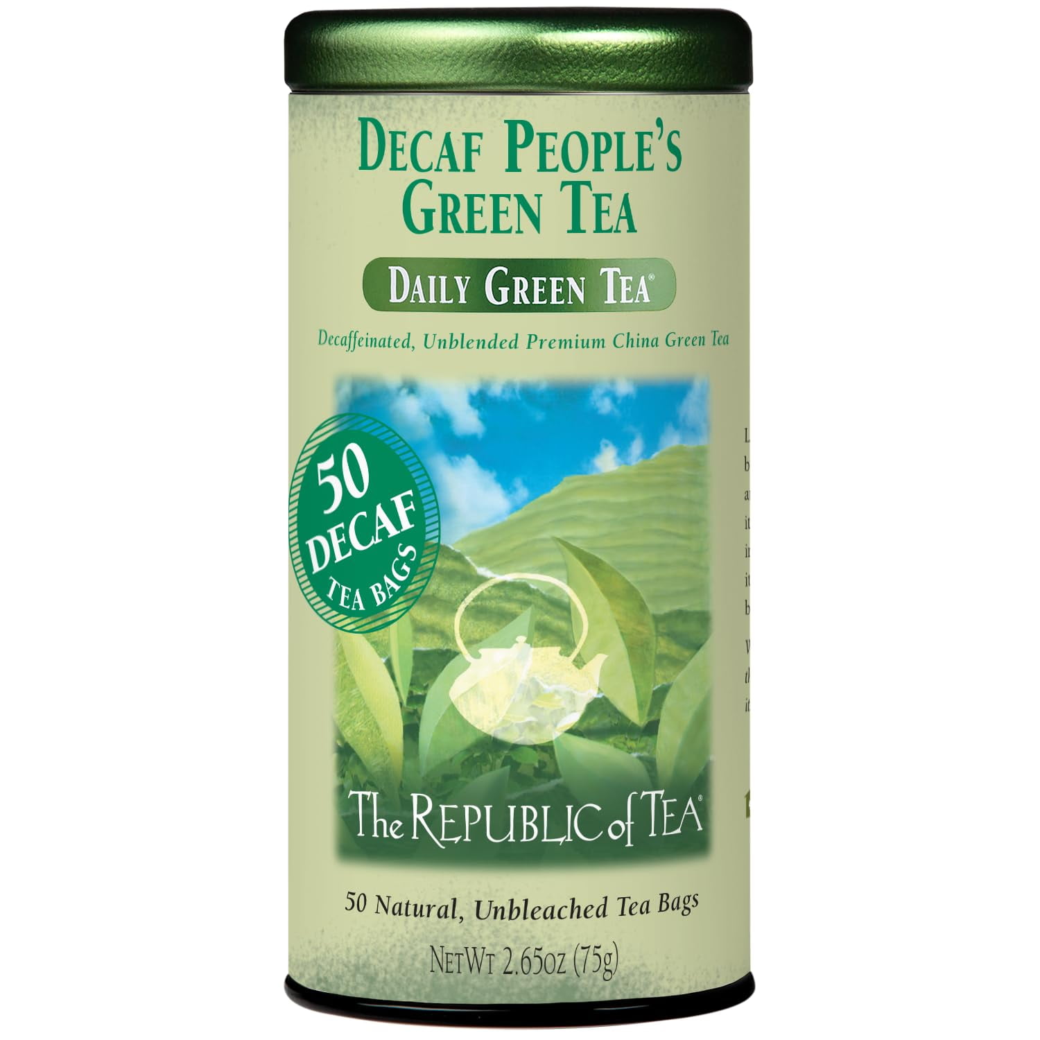 - Decaf The Peoples Green Tea, 50 Tea Bags, Tin | Gourmet Tea ...