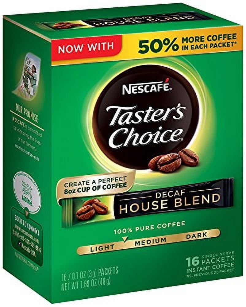 Nescafé Decaf Instant Coffee, Taster's Choice Light Medium Roast, 16 ...