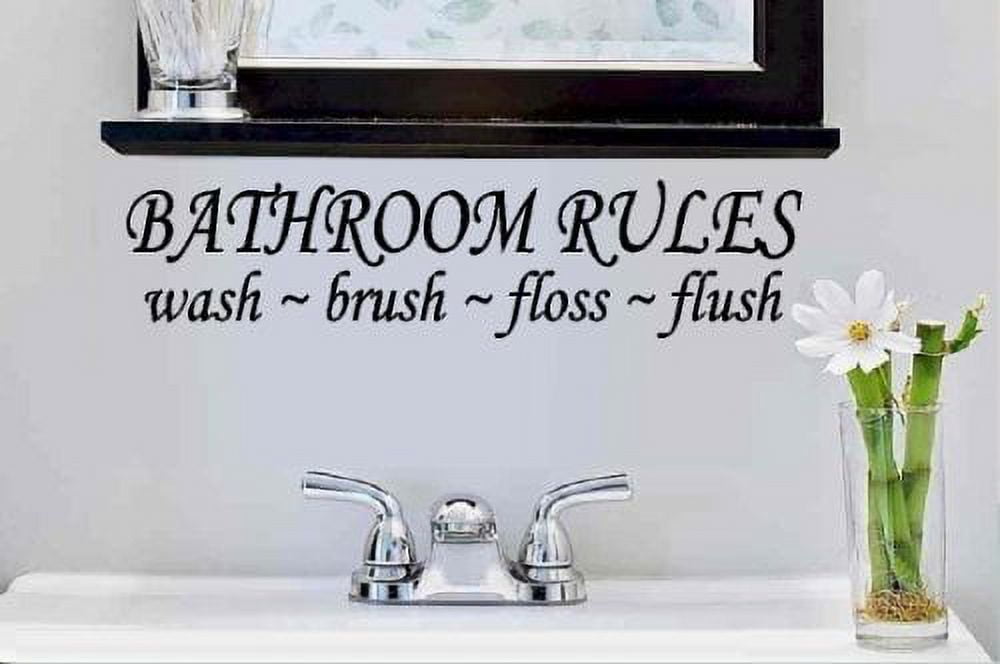 Decal ~ BATHROOM RULES #1 ~ WALL DECAL, HOME DECOR 6" X 25" - Walmart.com