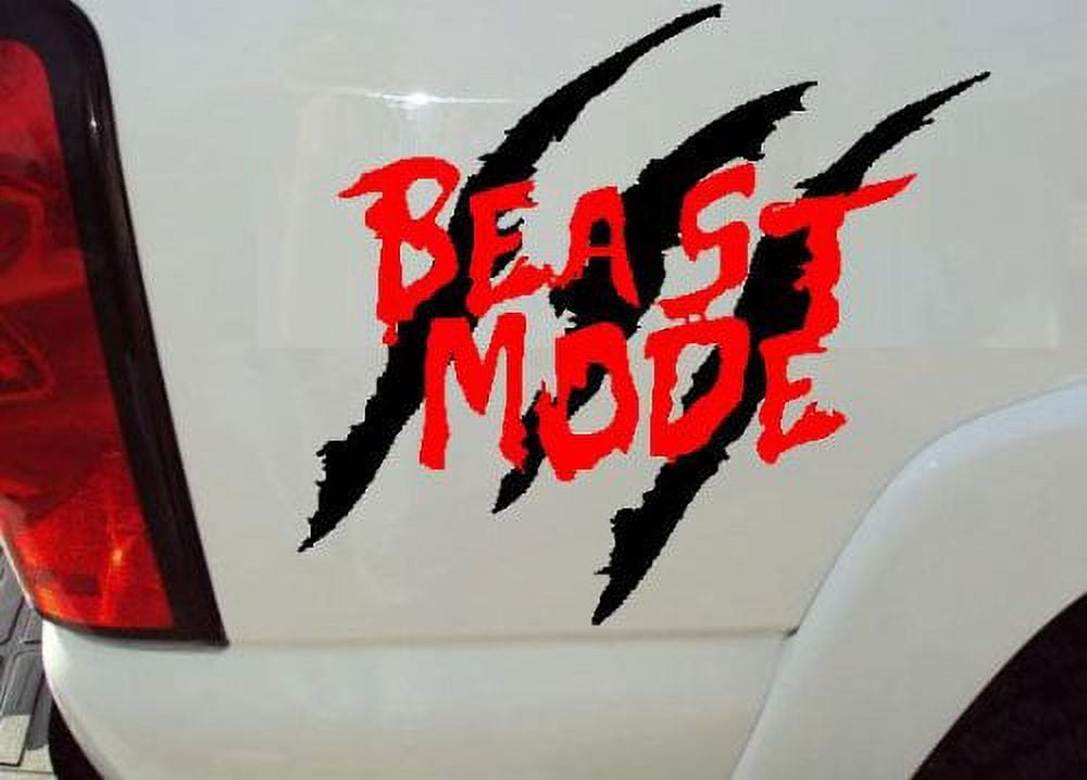Decal ~ BEAST MODE ~ AUTO DECAL 13" X 15" RED AND BLACK - Walmart.com