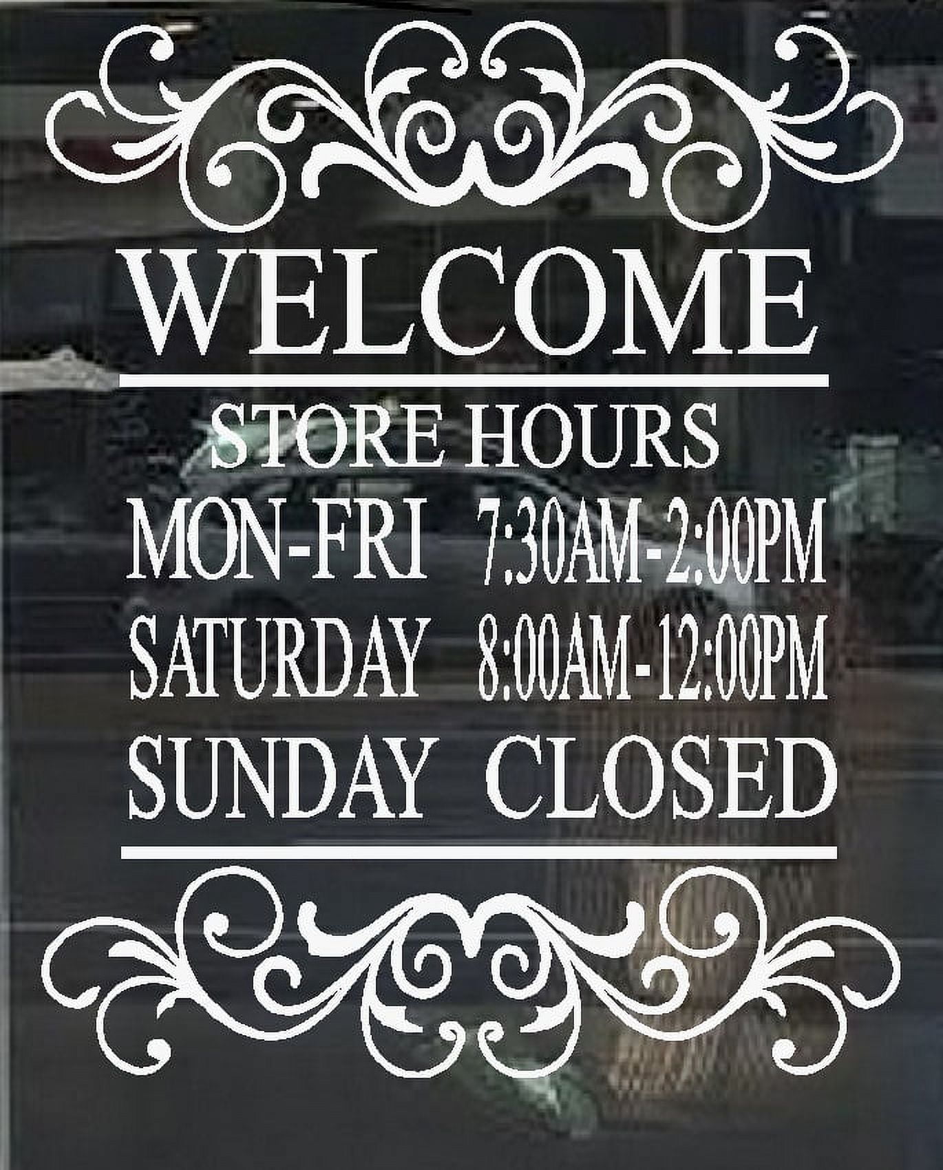 Decal ~ Business STORE HOURS: DECAL Custom Store Hours/Name/Number ...