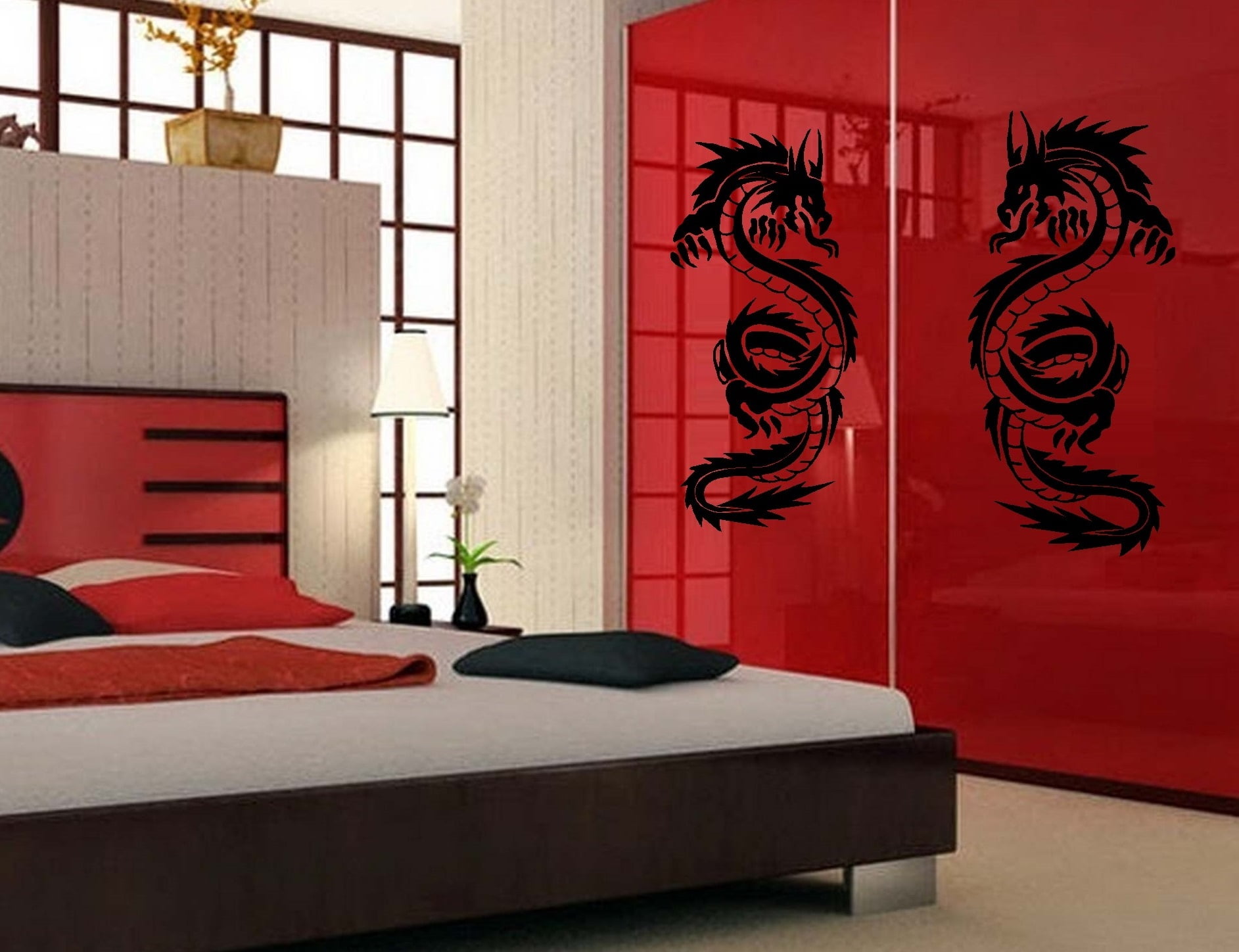 Decal ~ Chinese Dragon: Wall or Window Decal 13" x 28" each QTY 2 ...